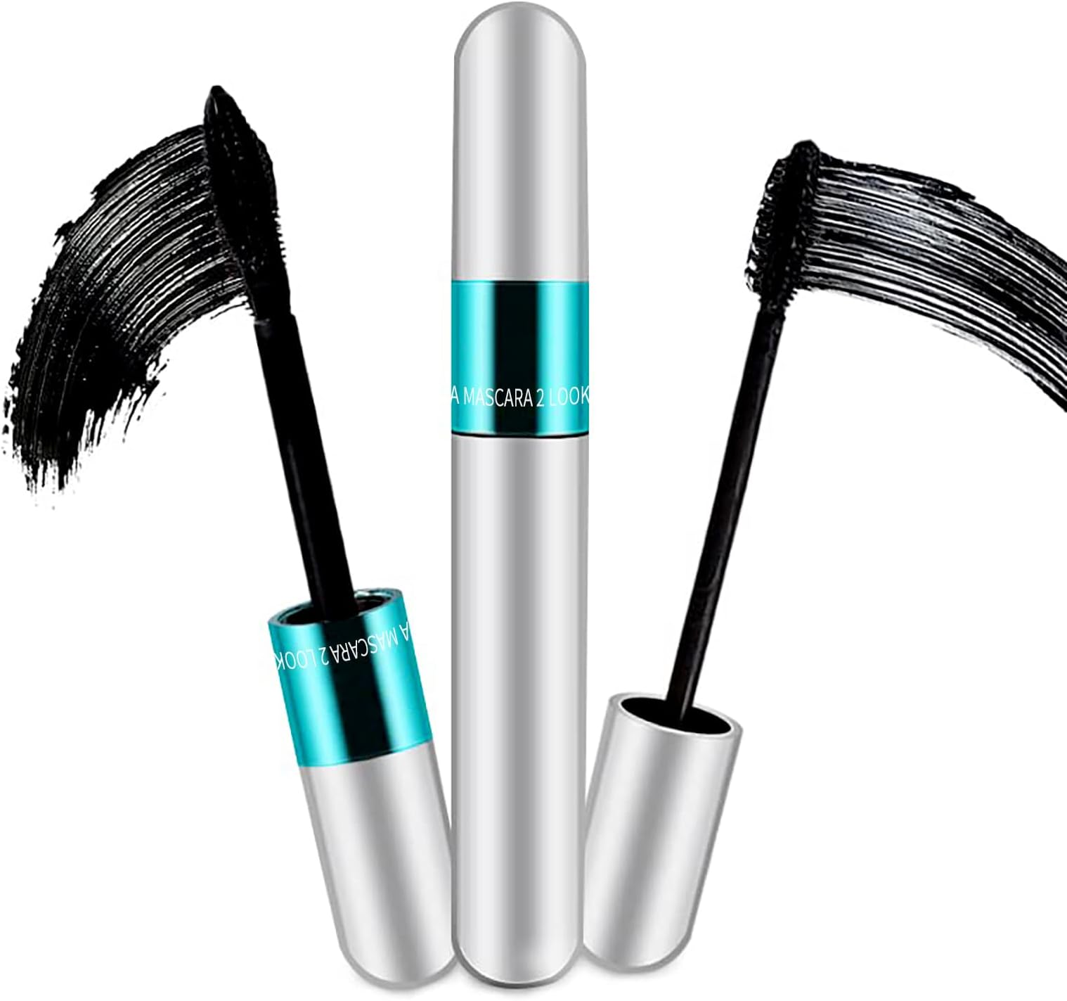 Amazon.com : 2 Pack 2 in 1 for Mascara 5x Longer Washable, 2 in 1 4D ...