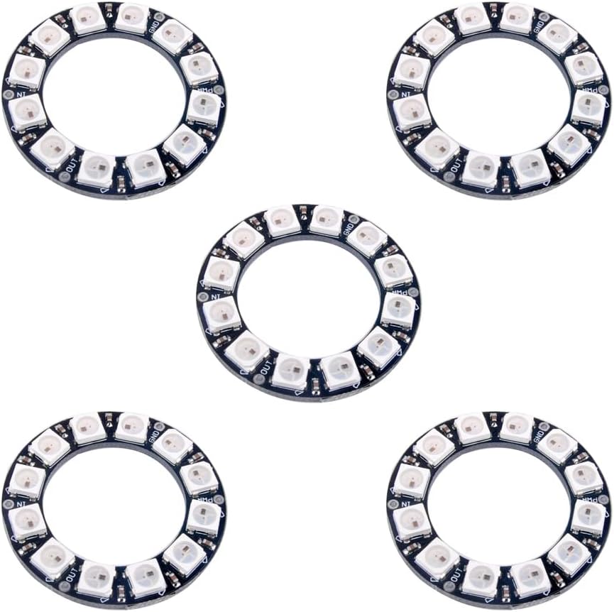 Amazon.com: DIYmall 5PCS 12 X WS2812B RGB LED Rings 12 Bits 5050 Lamp ...