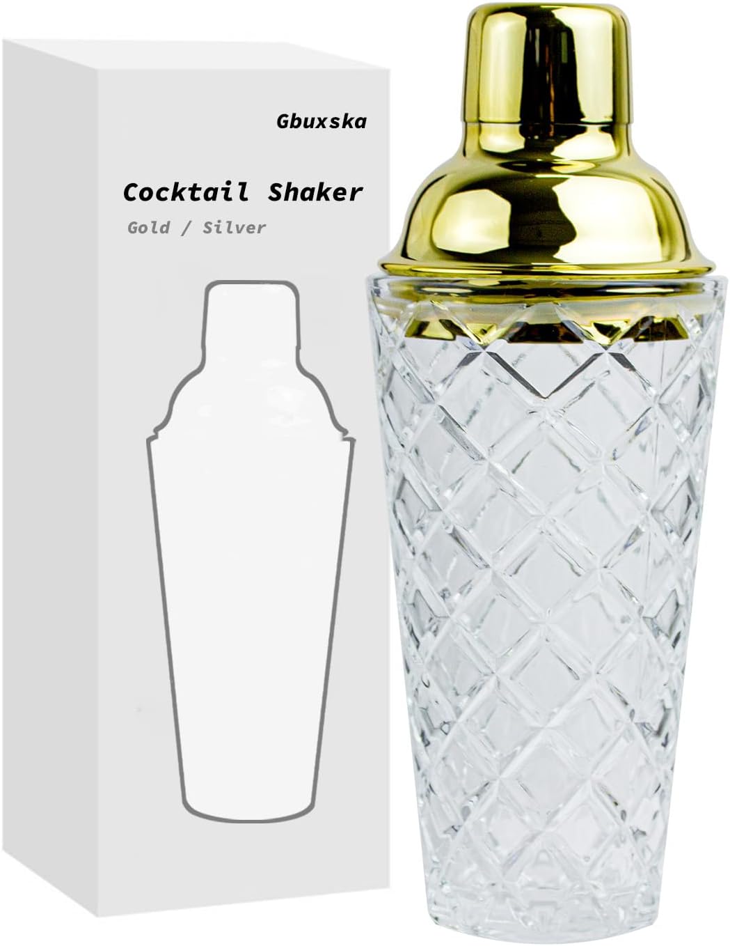 Amazon.com: Gbuxska Glass Cocktail Shaker Kit, 14.2 Ounce Martini ...