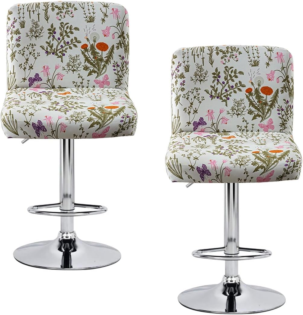 Amazon.com: Levoberg Bar Stools Cover Set of 2 Printed Armless Swivel ...