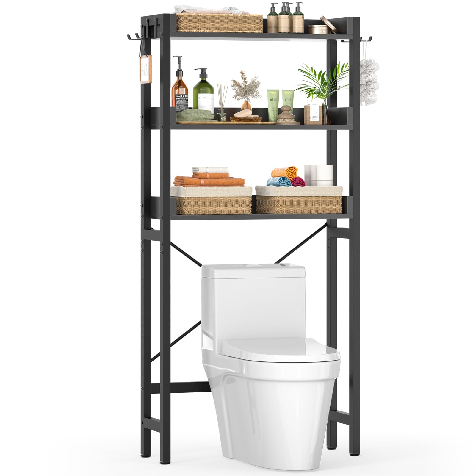 Amazon.com: Ecoprsio Over-The-Toilet Storage Rack, 3-Tier Bathroom ...