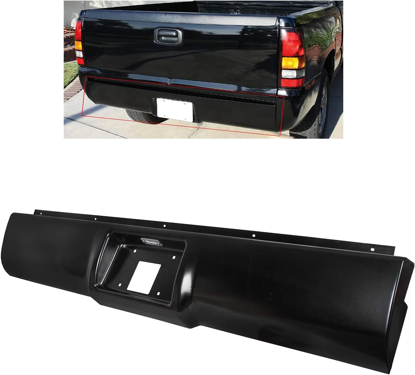 Amazon.com: ECOTRIC Rear Steel Roll Pan Bumper License Plate Compatible ...