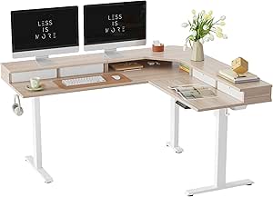 Amazon.com: FEZIBO 63" L Shaped Standing Desk with 4 Drawers, Electric ...