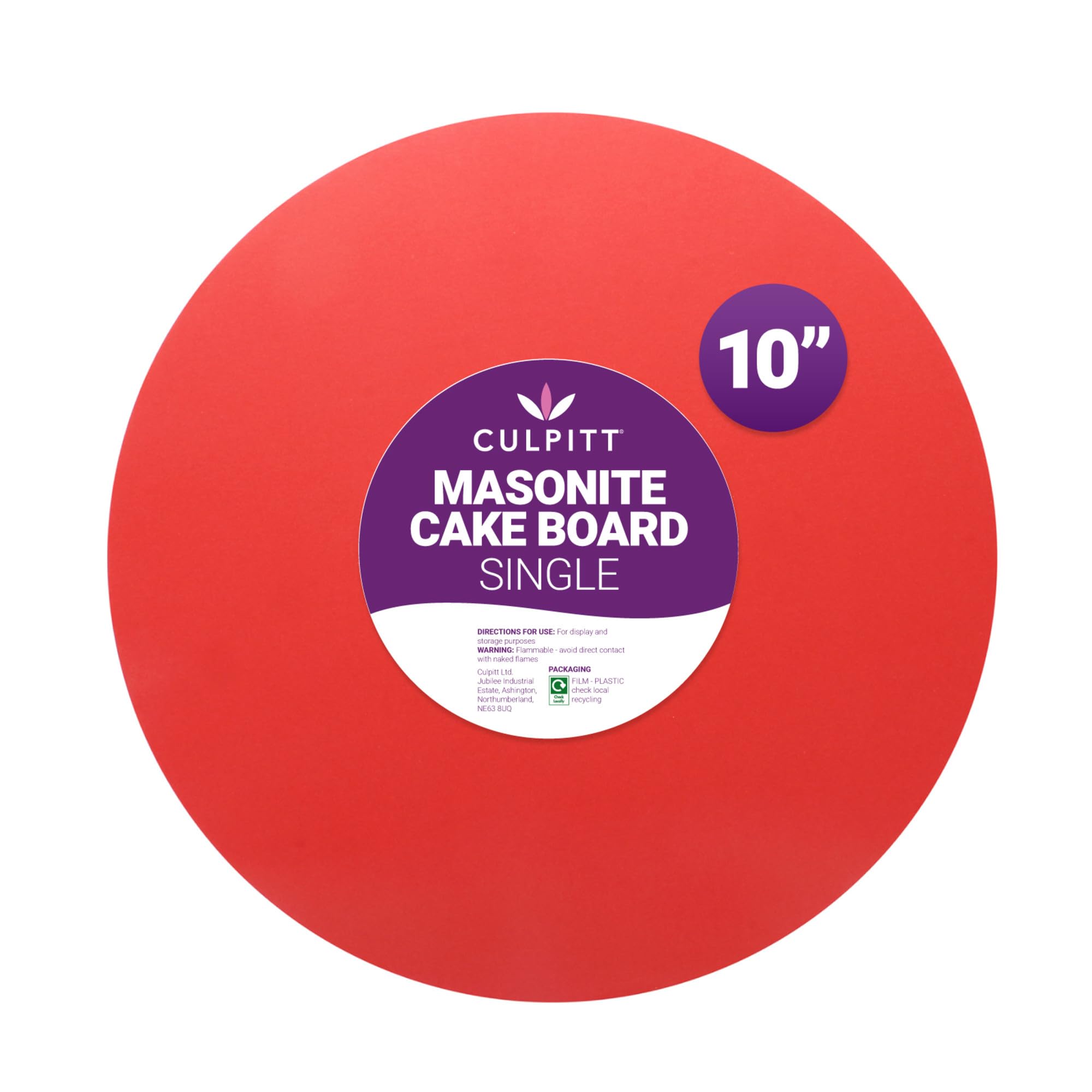 Culpitt Red 10" Masonite Cake Board, Extra Strong Cake Board, Round ...