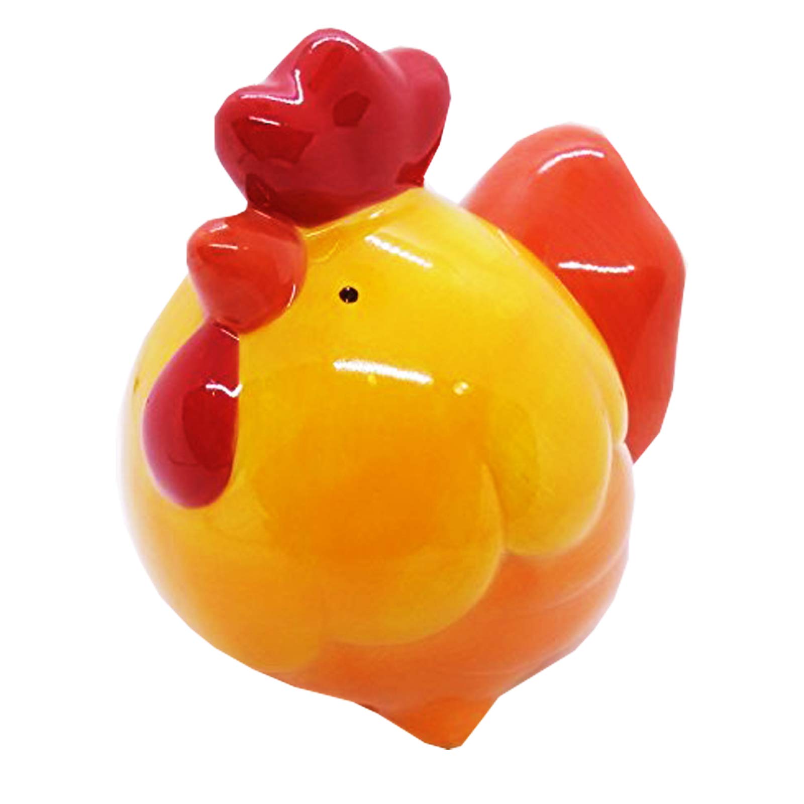 Amazon.com: 5" Tall Chicken Piggy Bank Ceramic Rooster Porcelain Statue ...