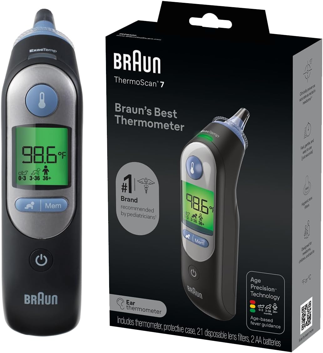 Amazon.com: Braun - Termómetro digital de oído ThermoScan 7 para niños ...