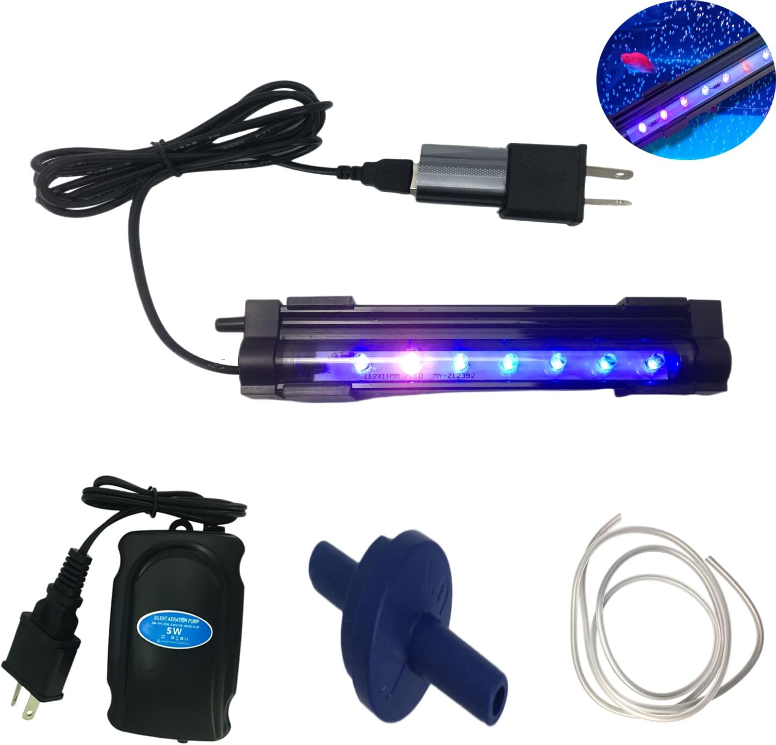 Abeststudio Aquarium Air Bubble LED Light, 36 LEDs Fish Tank Aquarium ...