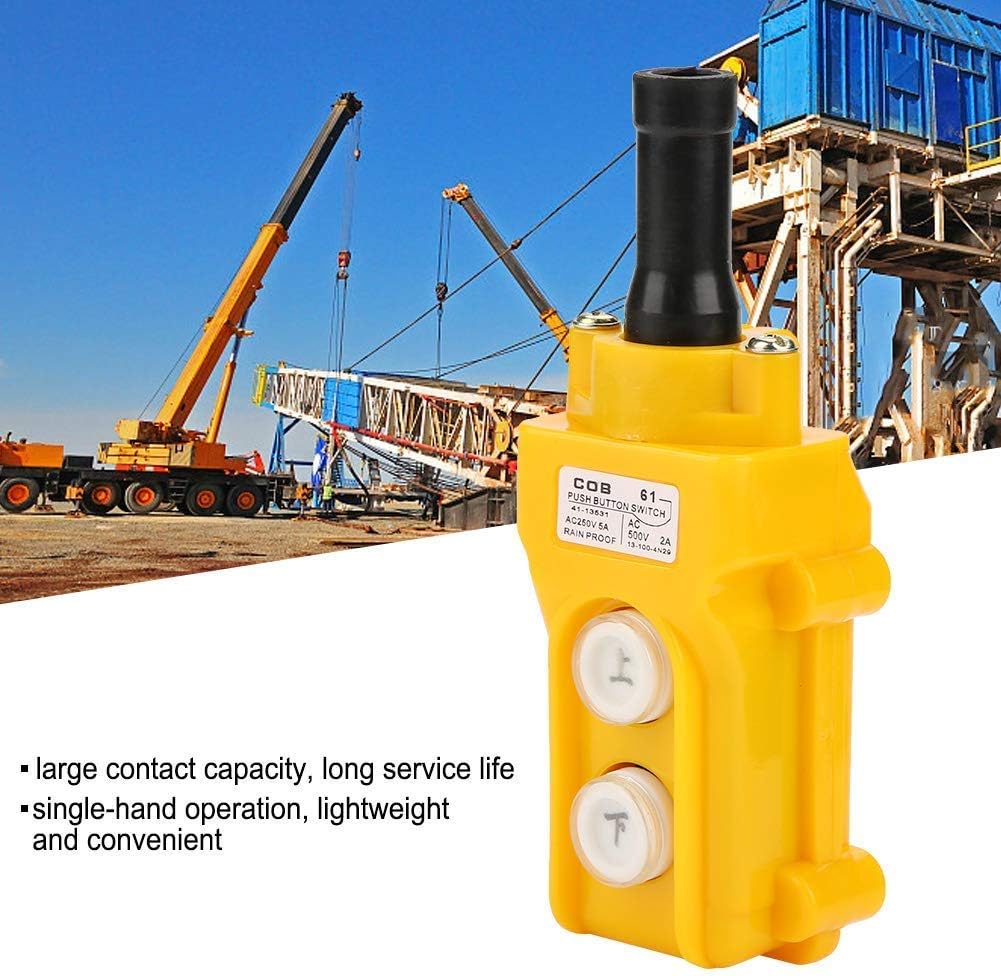 LANTRO JS – COB-61 Hoist Push Button Switch, Waterproof Up-Down Button ...