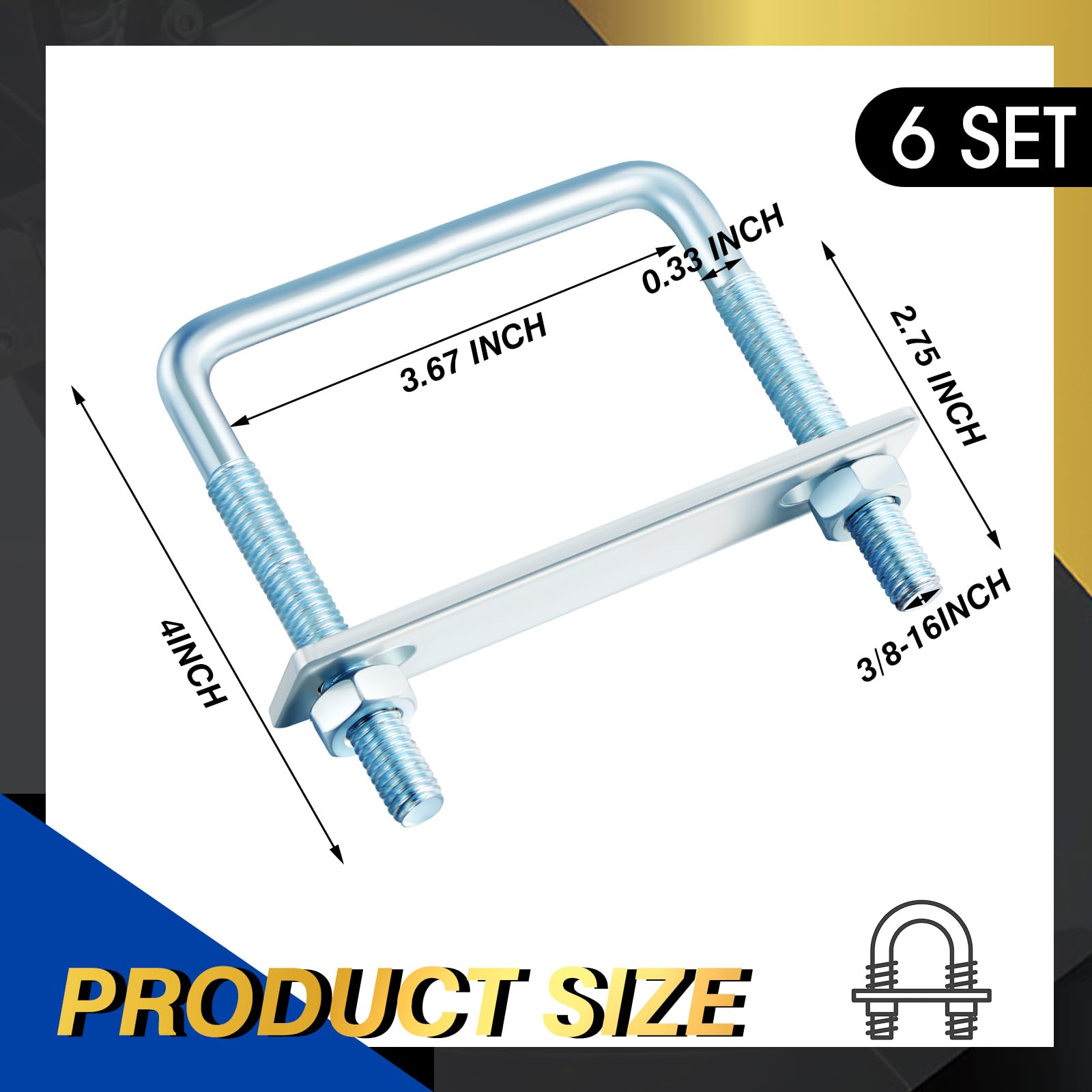 3 5 Inch U Bolt Everbilt 5/16 X 4 1/4 X 1 3/4 In U Bolt In Zinc 1pc