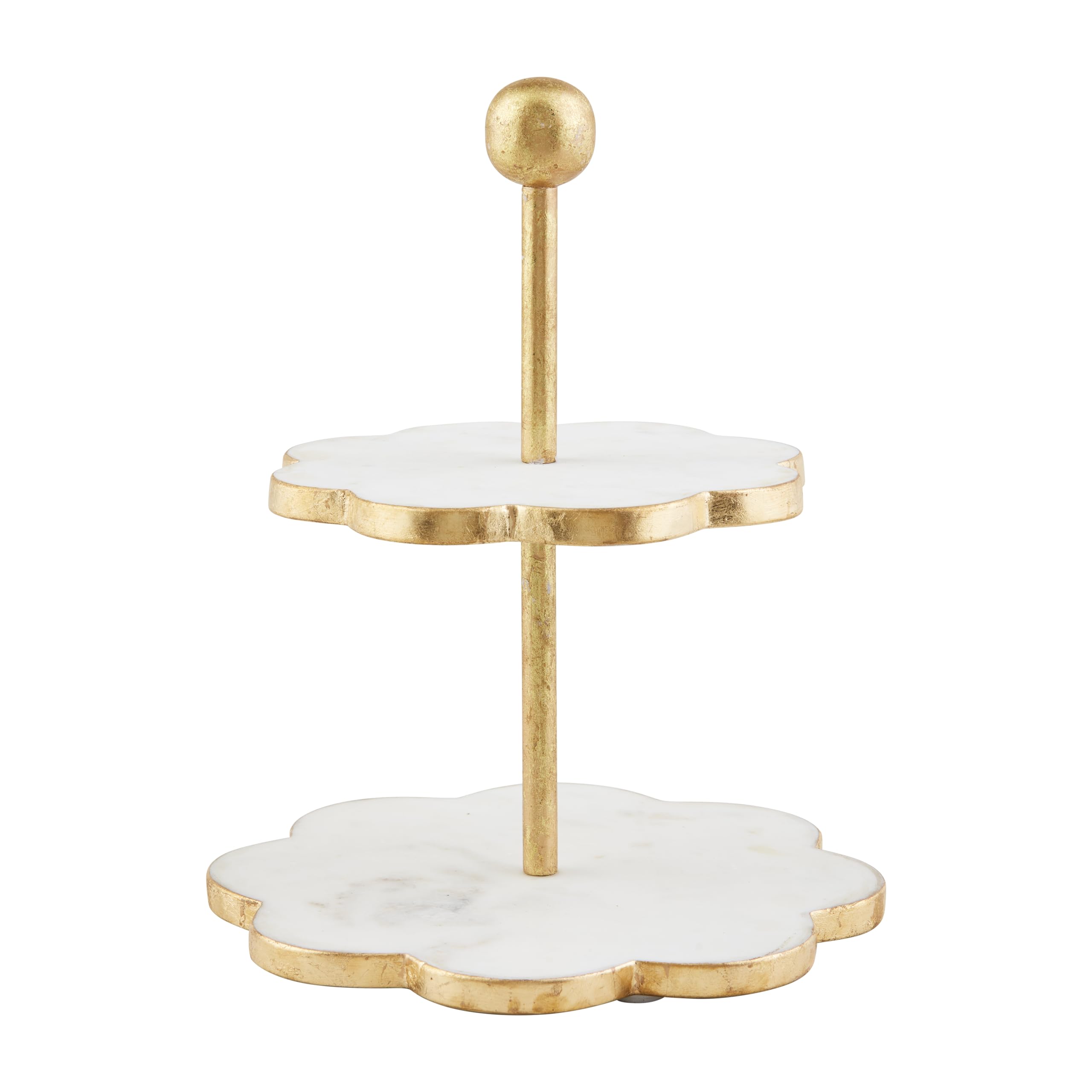 Amazon.com | Mud Pie Scallop Gold Marble Tier Stand, 12" x 10" dia ...