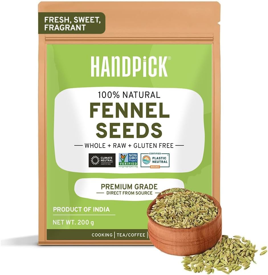 HANDPICK, Fennel Seeds (200g/7oz) Gluten free, Raw Fennel Seed from ...