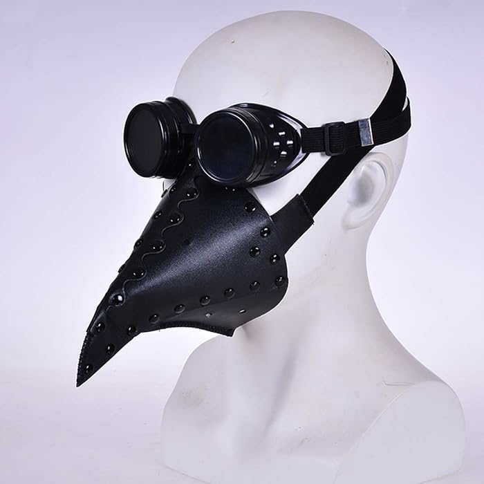 Buy Plague Doctor Mask, Half Face Birds Beak Mask Steampunk Halloween ...