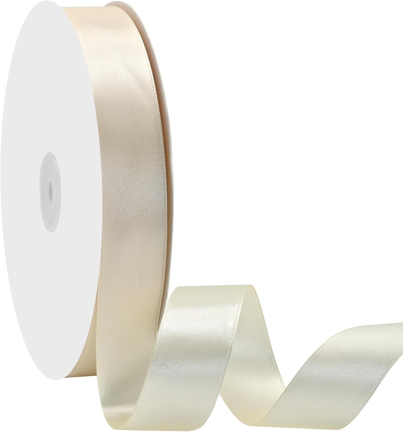 Amazon.com: Maclemon 3/4 inch Wide 100 Yards Double Face Ivory Satin ...