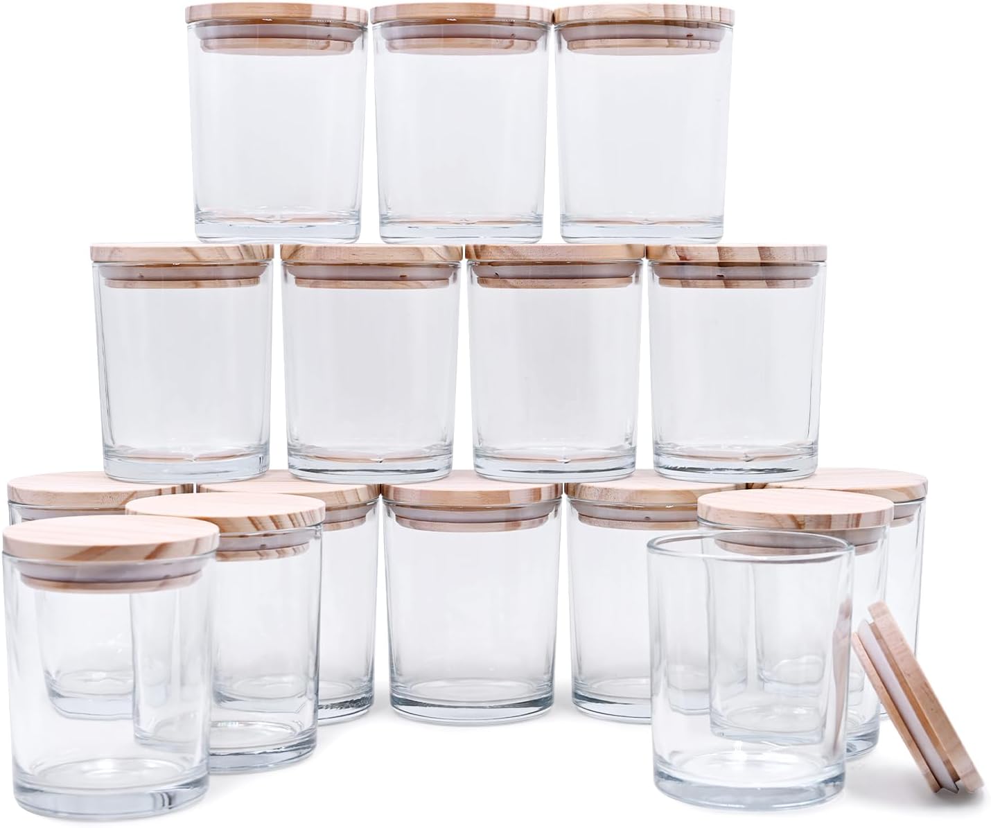 Amazon.com: Tioncy 12 Pcs 8 oz 250 ml Thick Glass Jars with Metal Lids ...