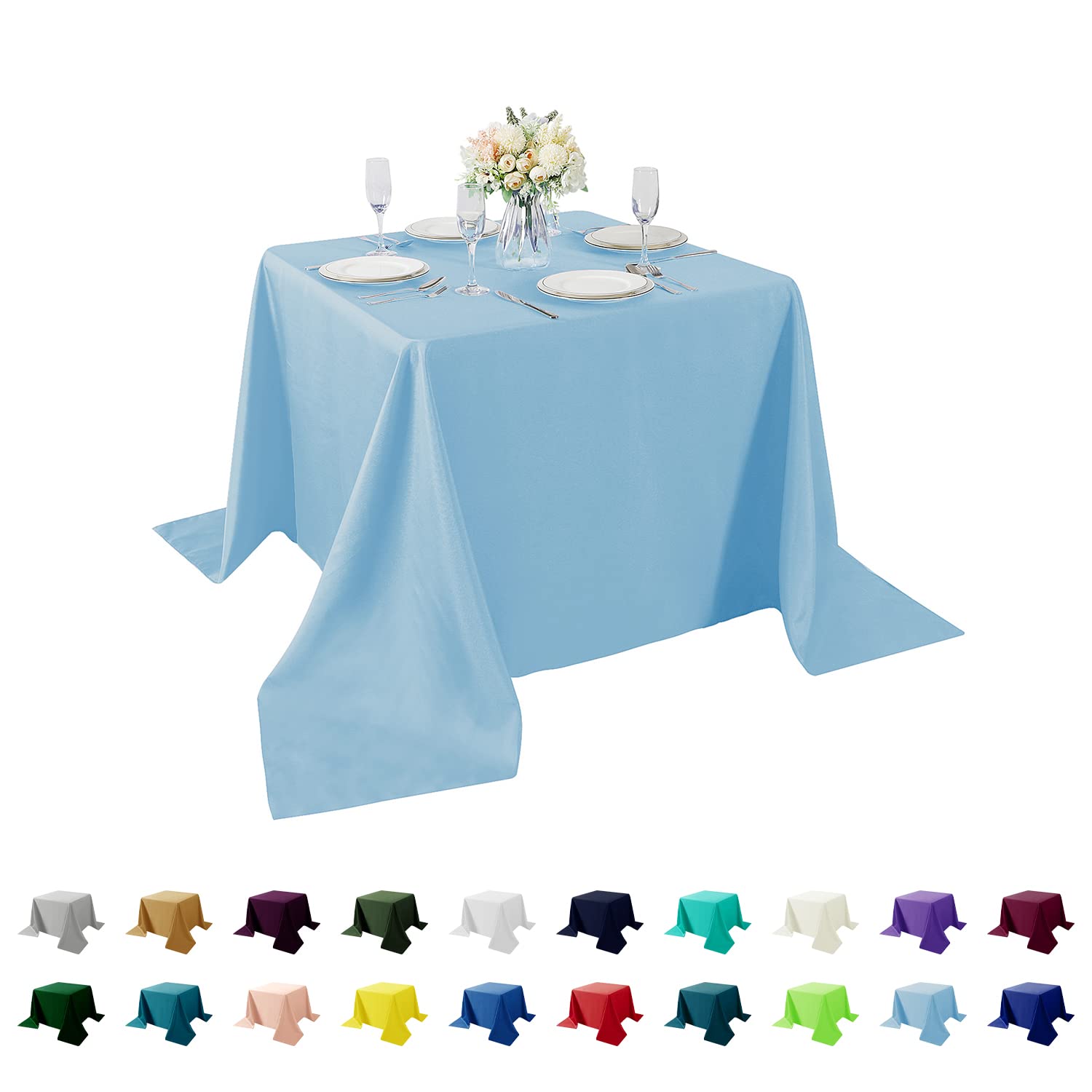 Amazon.com: Cupuamon Square Tablecloth 90x90 inch Washable Polyester ...