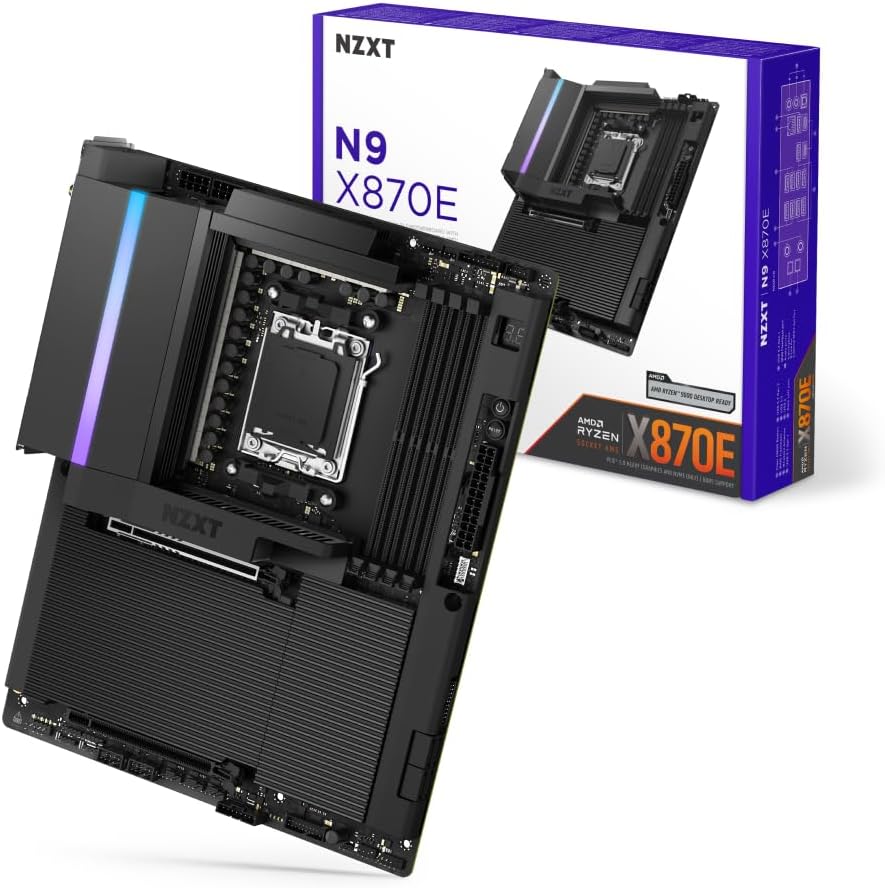 Amazon.com: NZXT N9 X870E - AMD X870E AM5 ATX Gaming Motherboard for Ryzen 9000/8000/7000-20+2+1 ...
