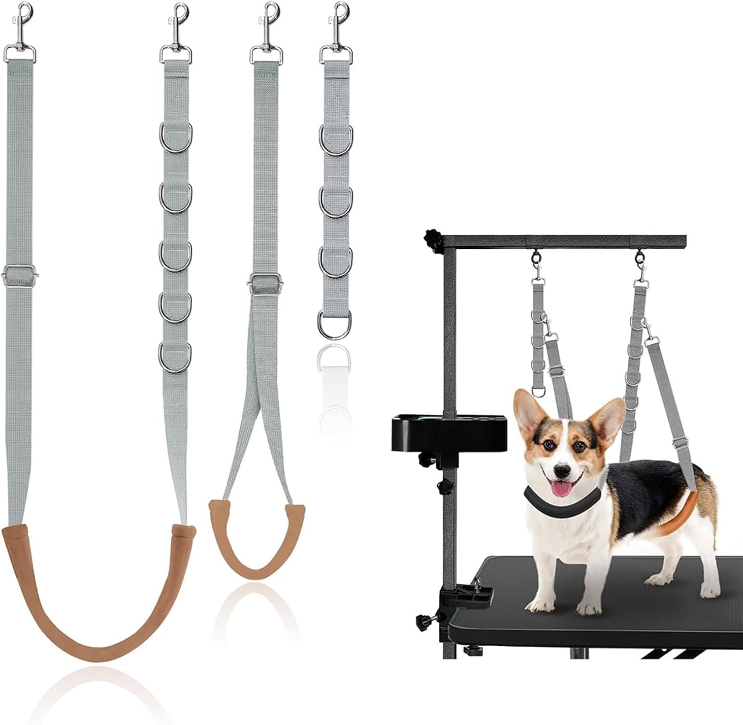 Dog Grooming Harness, 3 PCS Adjustable Dog Cat Grooming Belly Loops ...