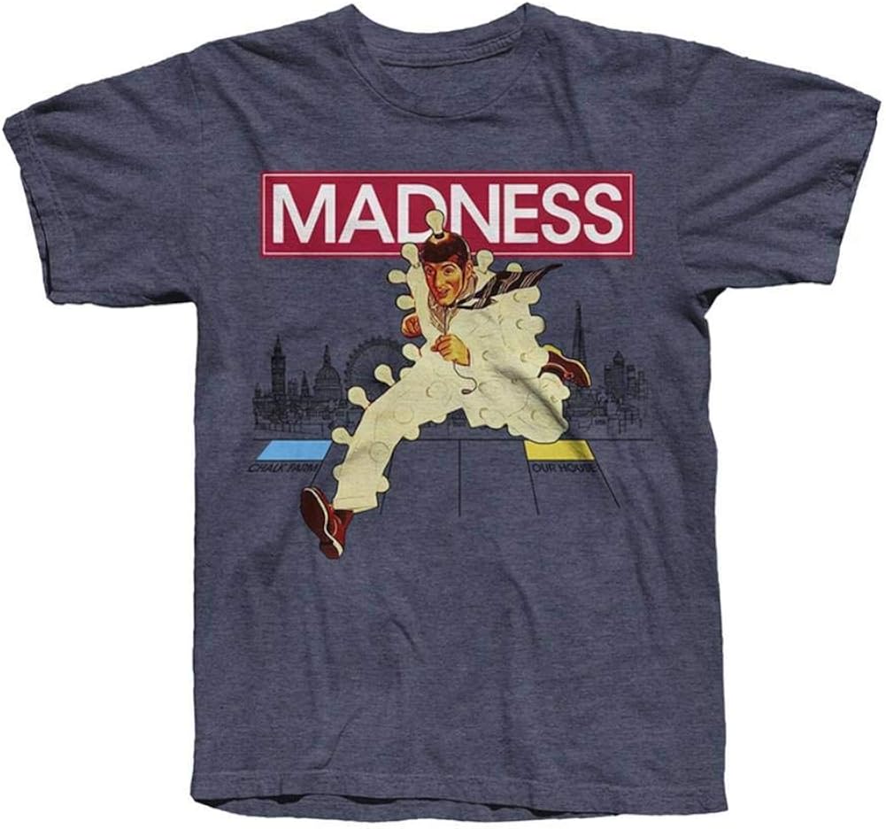 Madness Official (Band) - Running Man Heather Navy T-Shirt (Navy,Small ...