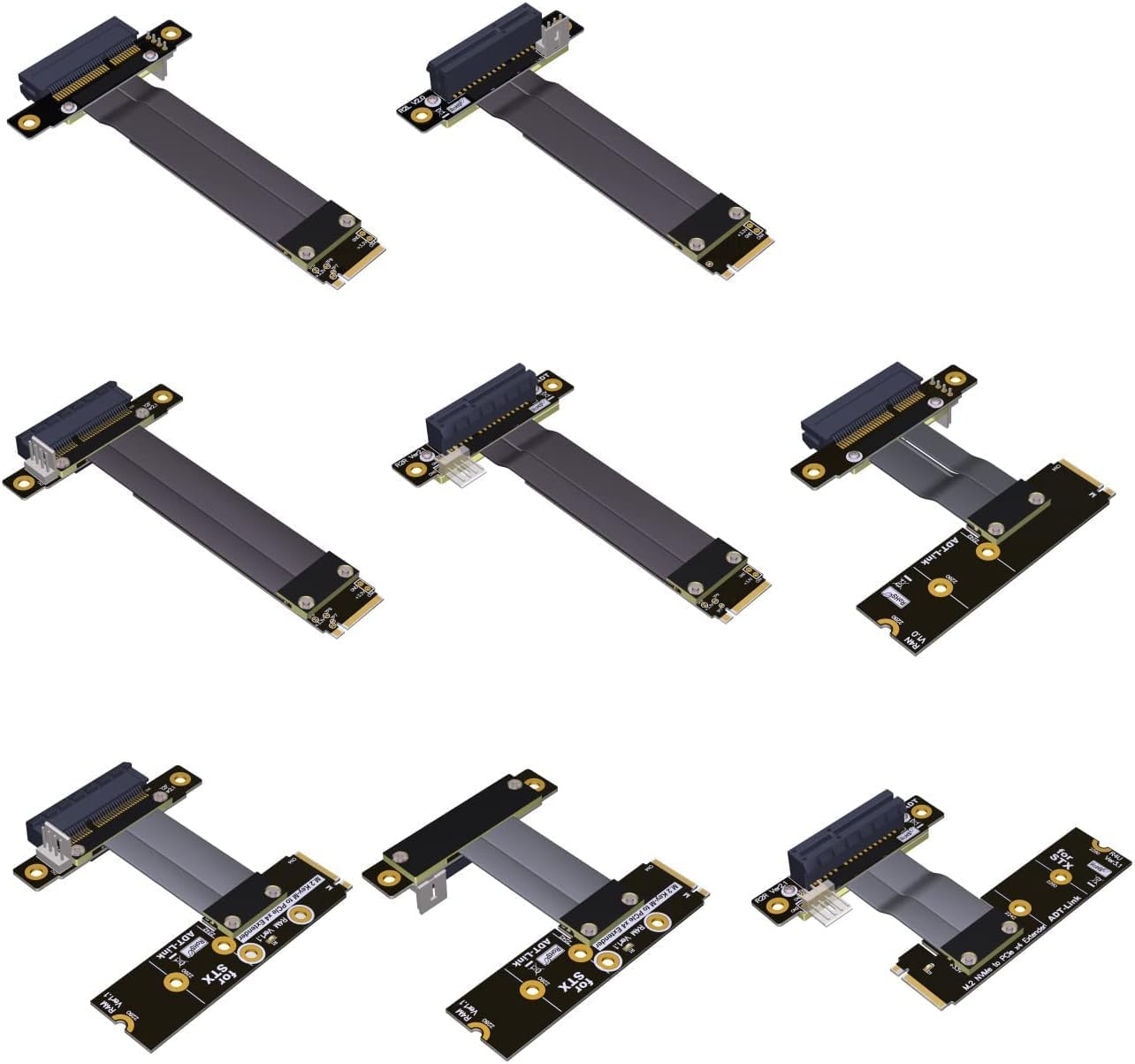 ADT-Link M.2 NVMe to PCIe 3.0 x4 Riser Cable M Key NGFF to PCIE 4X 3.0 ...
