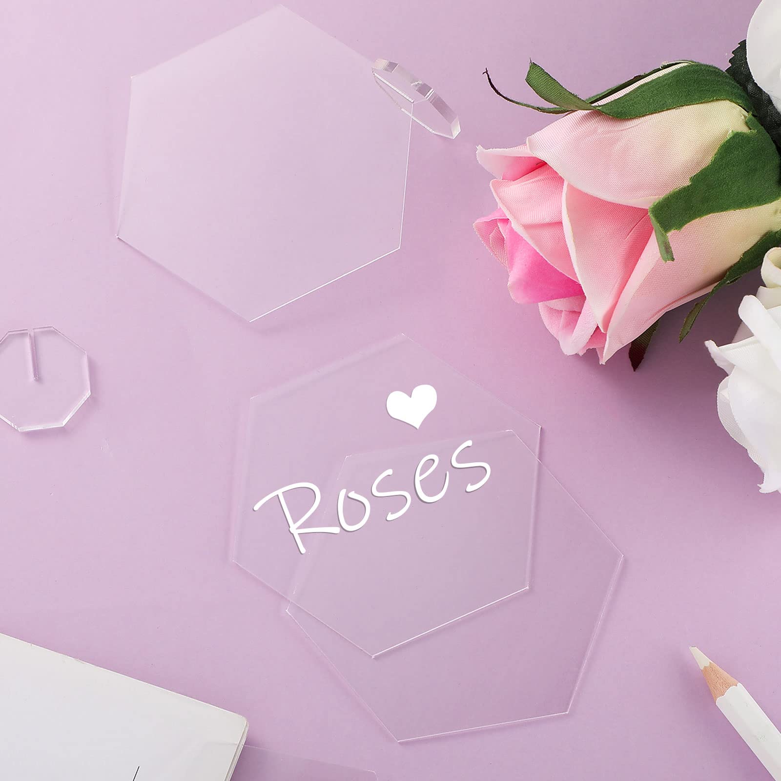 Snapklik.com : 48 Pcs Clear Acrylic Place Cards