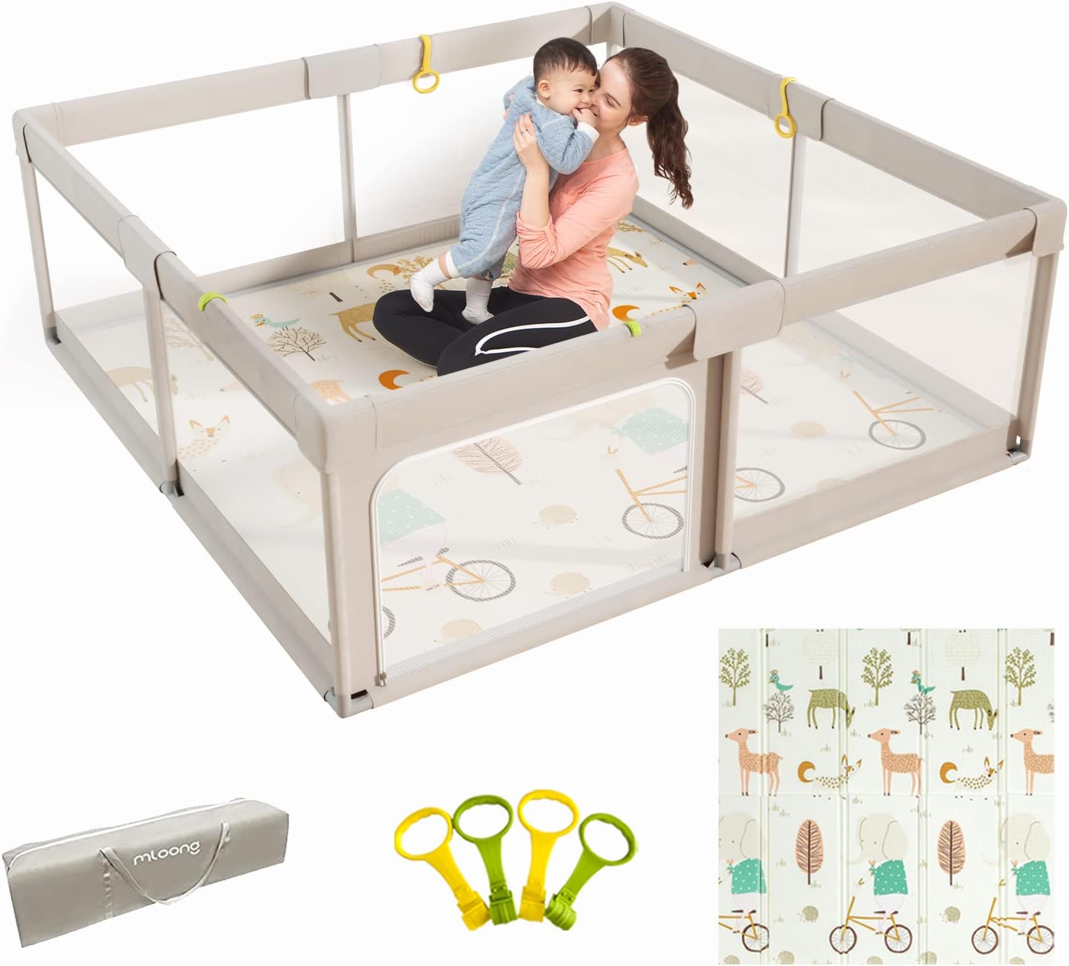 Amazon.com : Omzer Baby Playpen with Mat 50x50inch: Large Playpen for ...