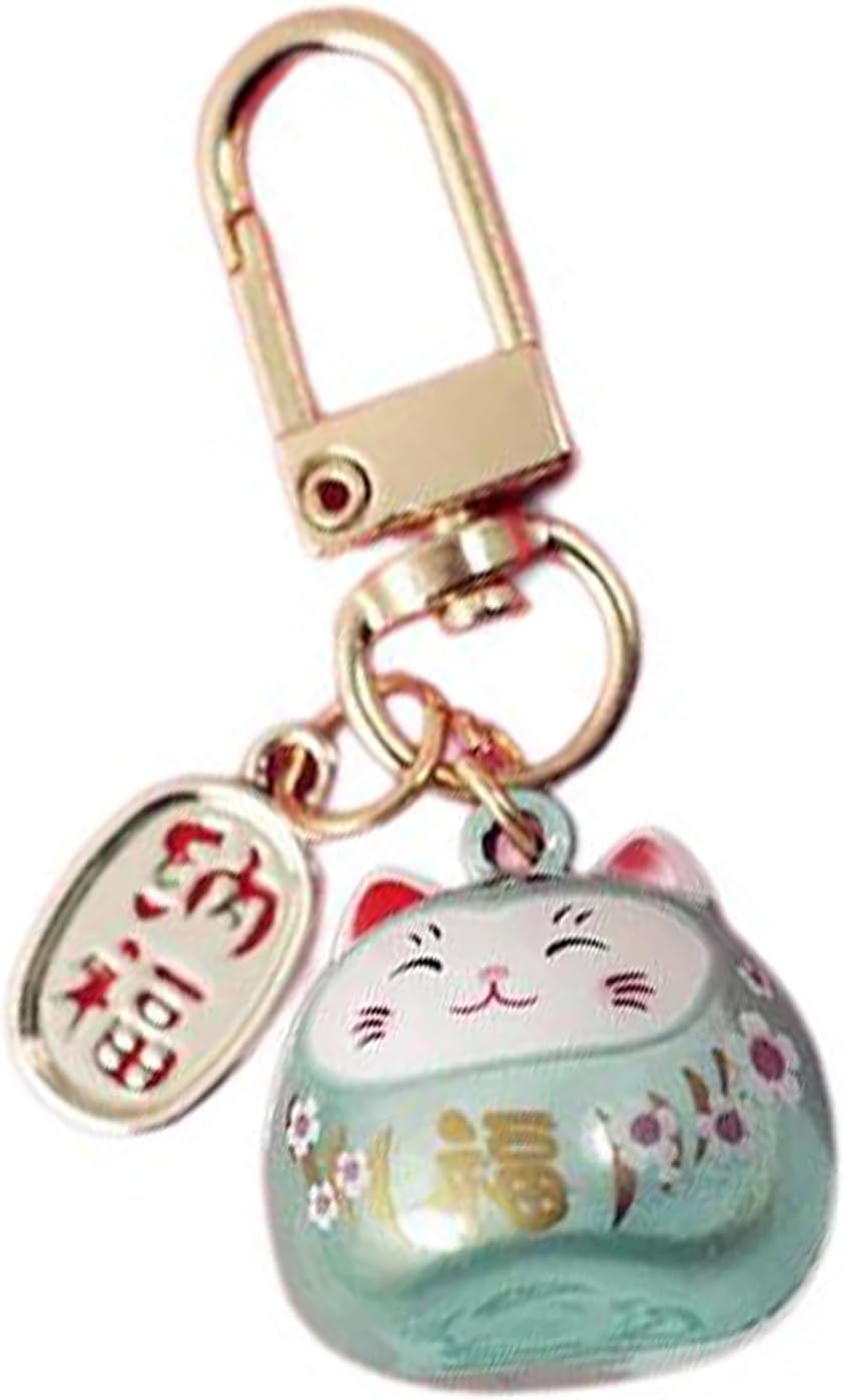 Nawwgy Japanese Styles Cartoon Cats with Bells Keychain Bag Charm Metal ...