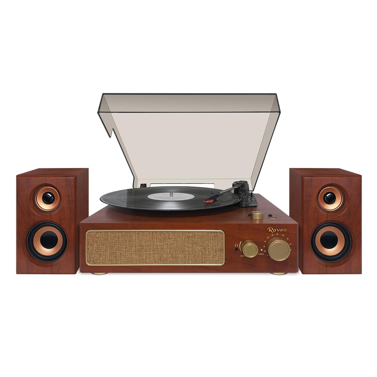 Raveo Vitrola Studio Plus com Toca-discos, Rádio FM, USB, Saída de fone ...