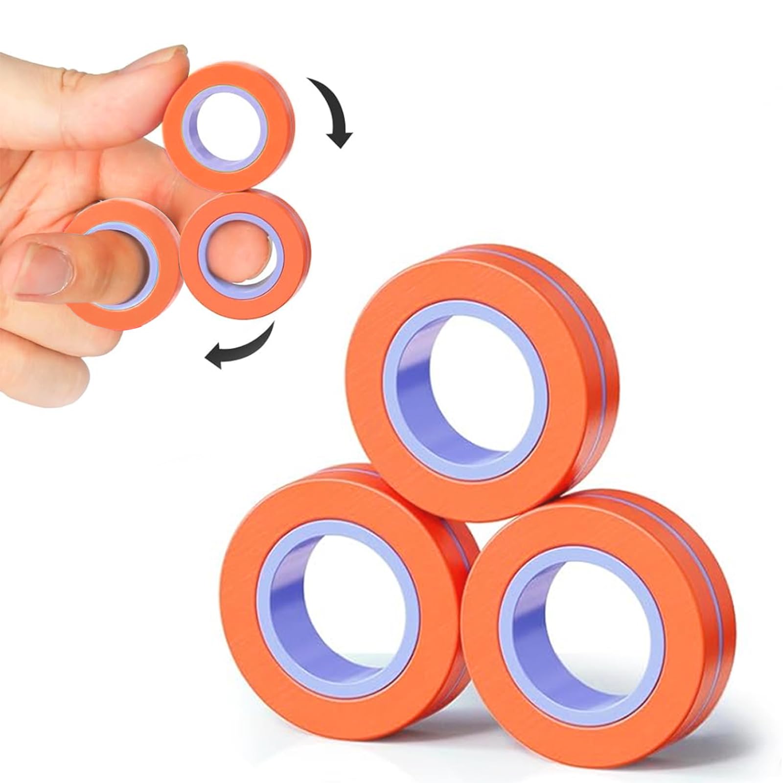 Amazon.com: Magnetic Rings Fidget Toy for Adult, Idea ADHD Anxiety ...