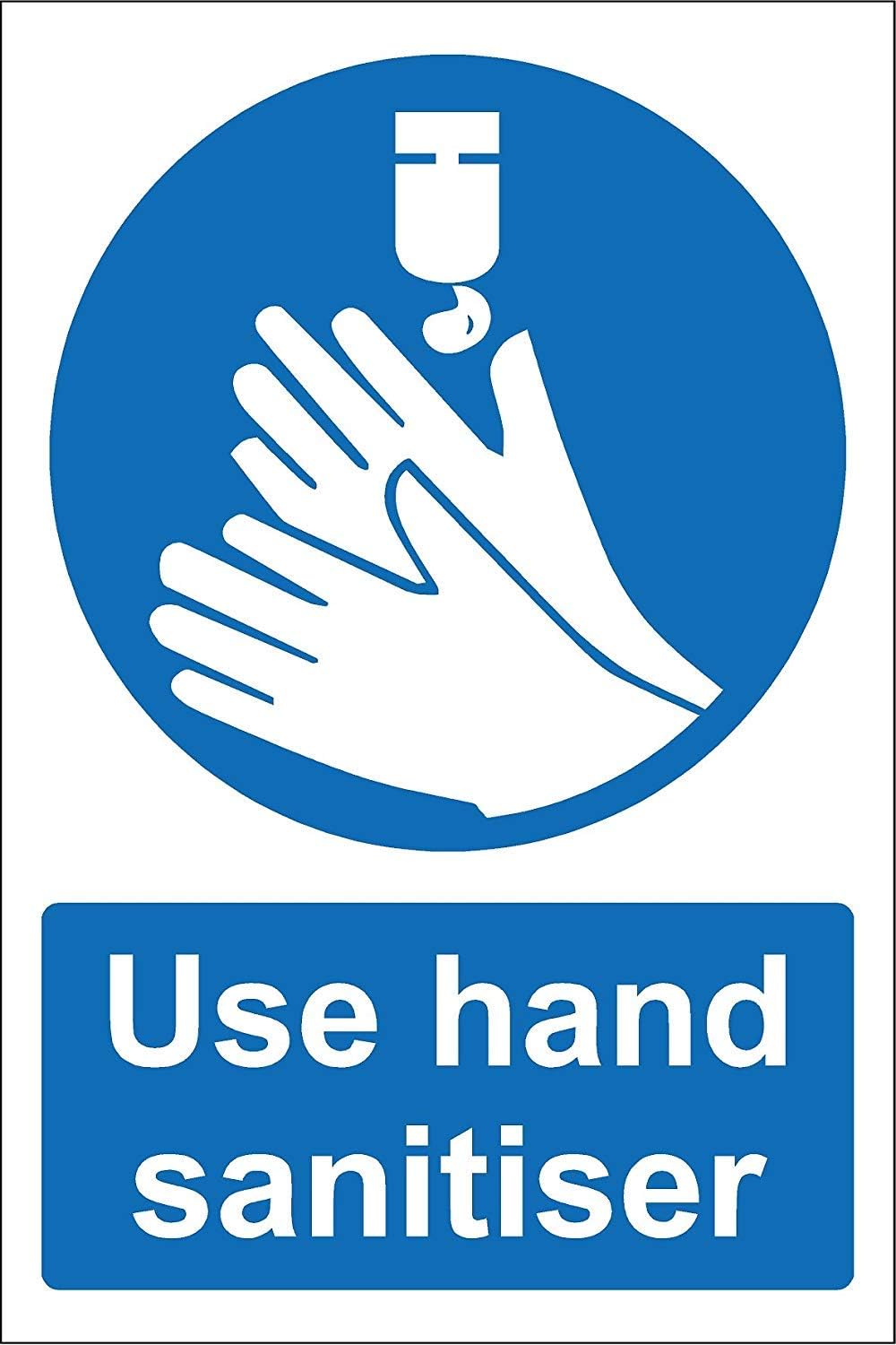 Use Hand Sanitiser Sign 150mm x 200mm - Self Adhesive (HYB.11W-SA ...