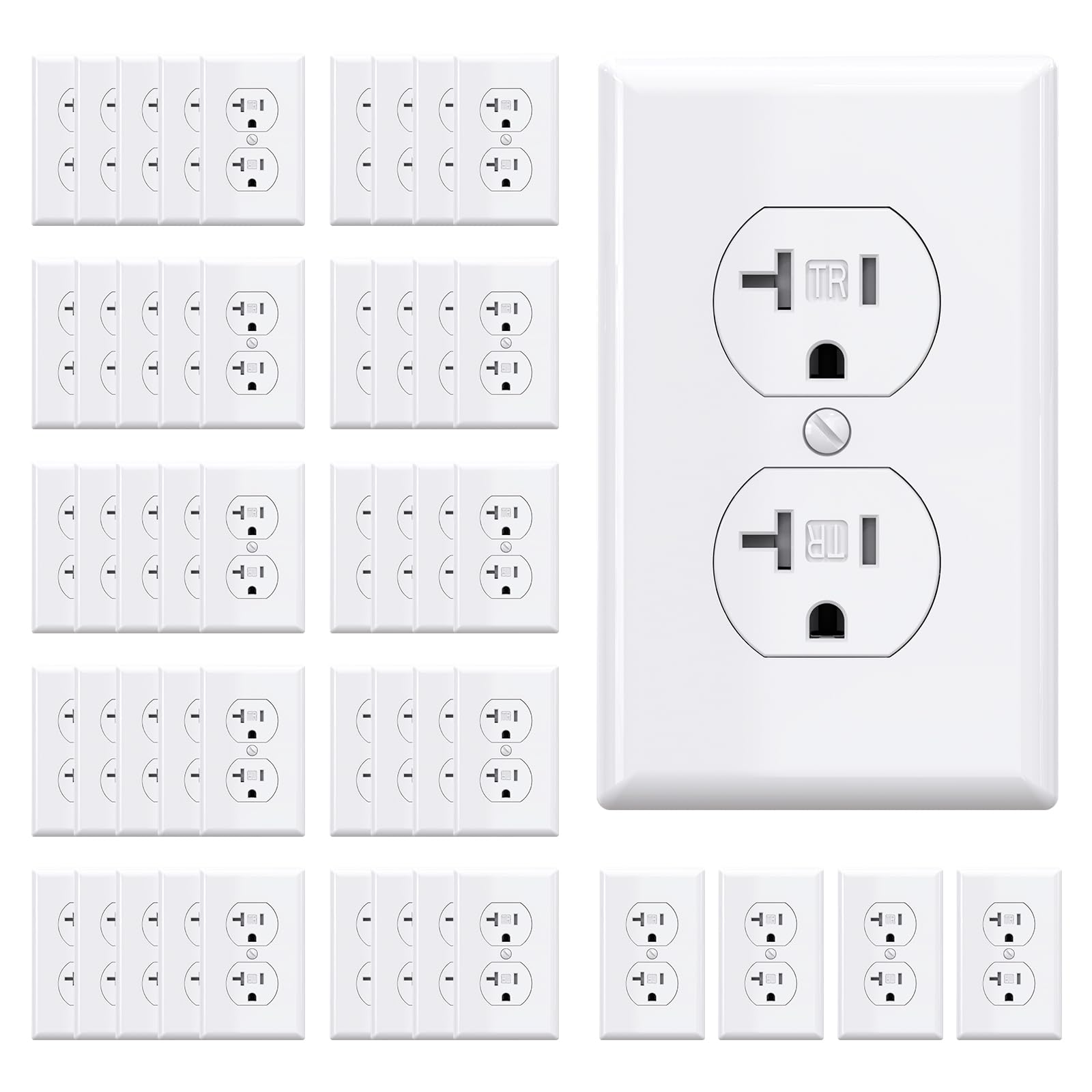 Snapklik.com : AIDA Duplex Electrical Receptacle Outlets, 20Amp 125V ...