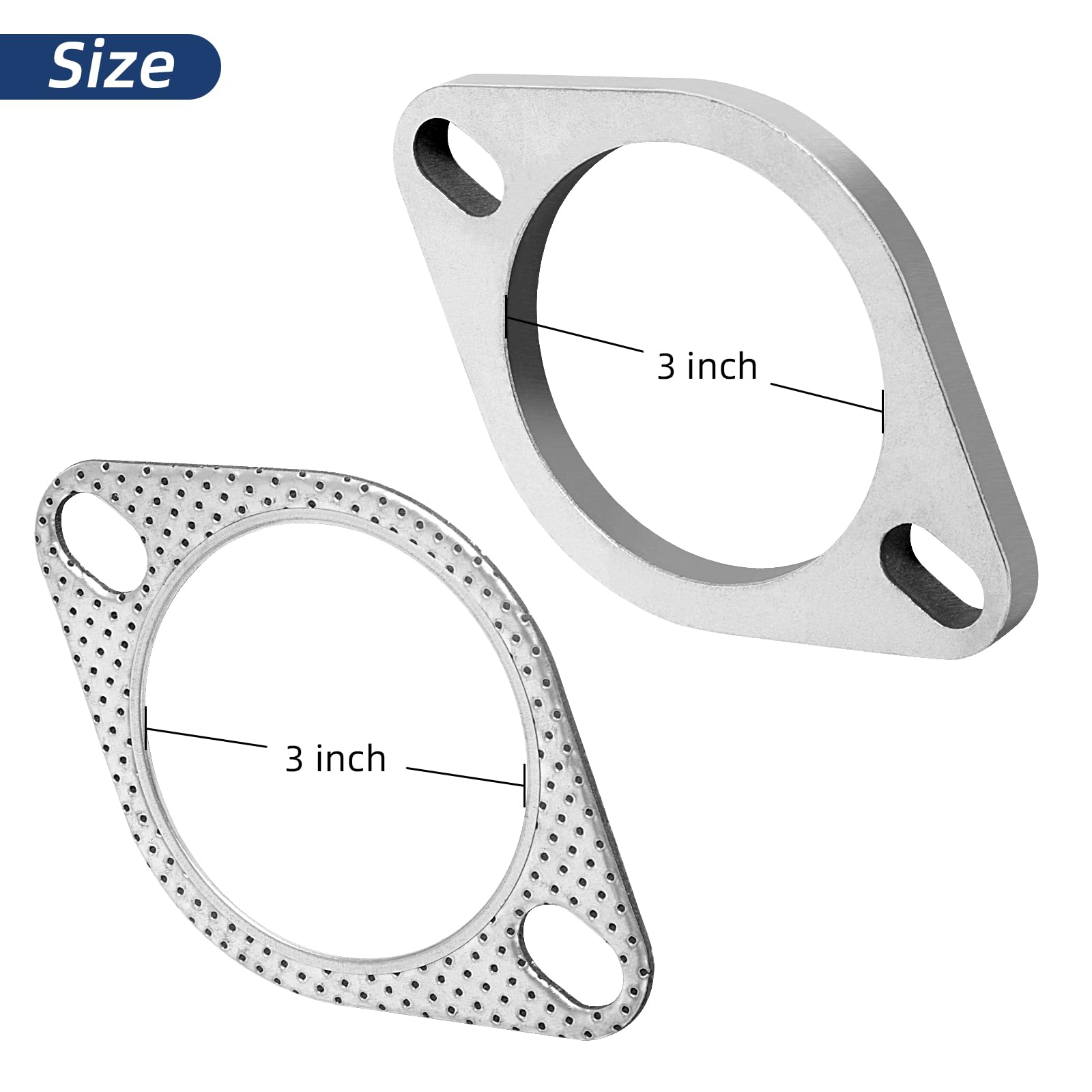 Snapklik.com : PALOZO Exhaust Flange Connection Kit Stainless Steel, 2 ...