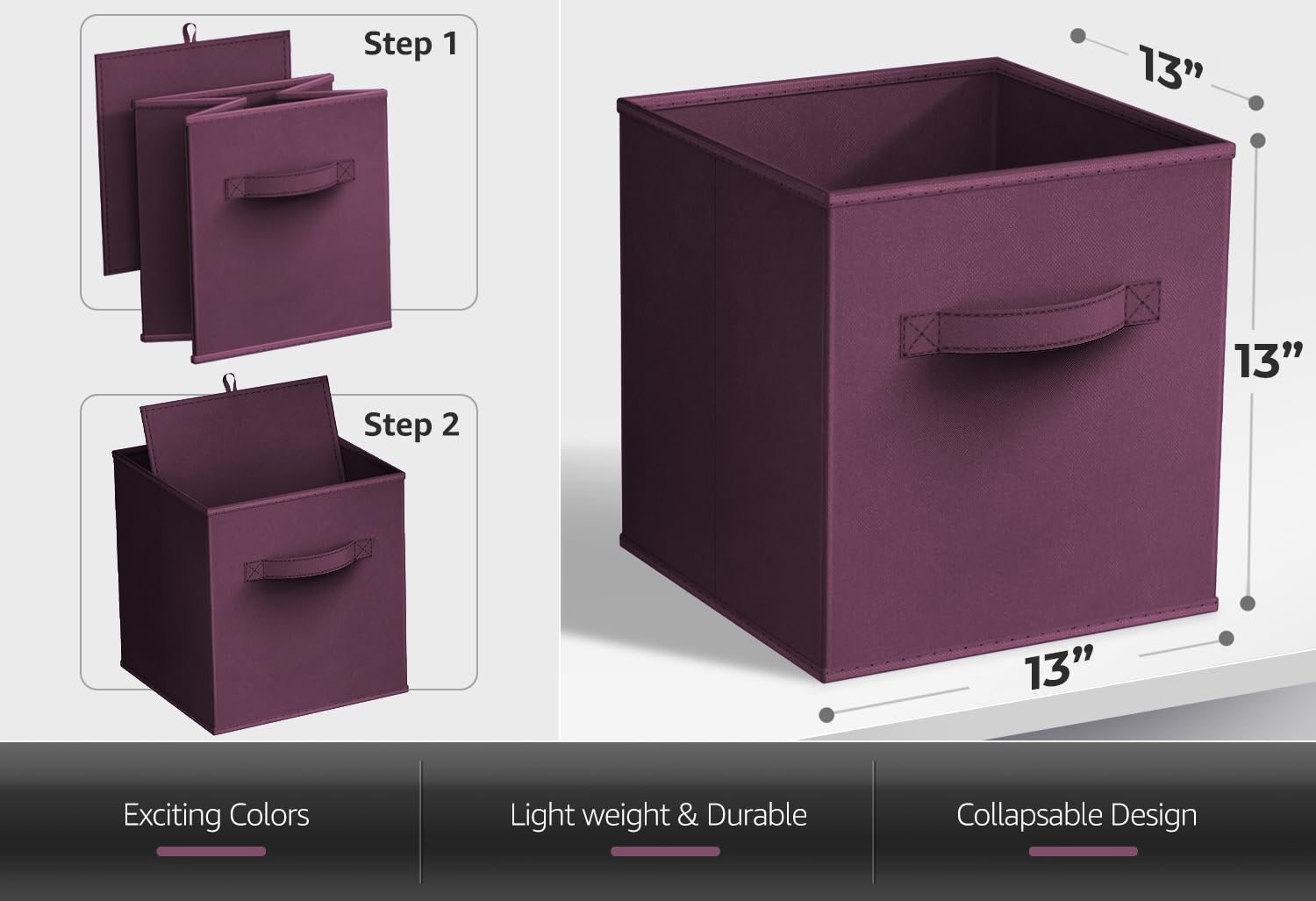 Snapklik.com : Sorbus Fabric Storage Cubes - 6 Foldable Storage Bins ...
