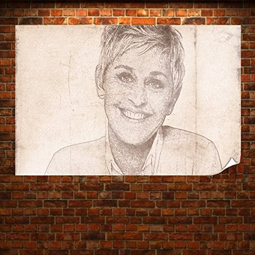 Ellen DeGeneres Pencil Drawing Art Print Poster (36x24inch): Author ...