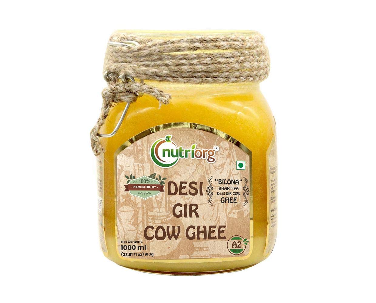 nutriorg A2 Gir Cow Ghee | Vedic Bilona Method | 100% Pure A2 Ghee From ...