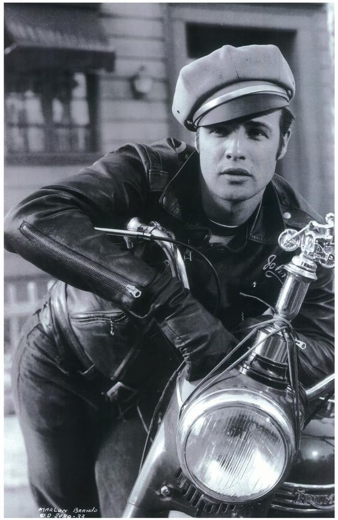 The Wild One Marlon Brando on Motorcycle as Johnny Strabler Leading ...