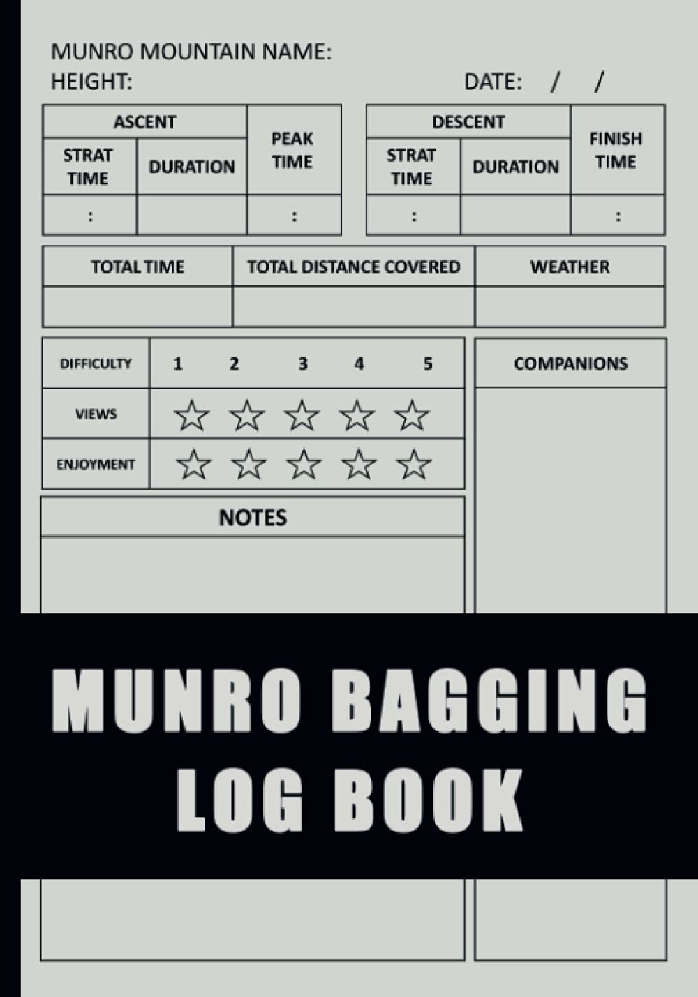 Munro Bagging Log Book 282 Scottish Highland Peaks Challenge Hill ...