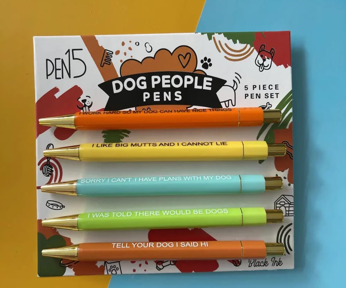 Dog lovers Funny Pens Set | dog owner Novelty Witty Office Stationary ...