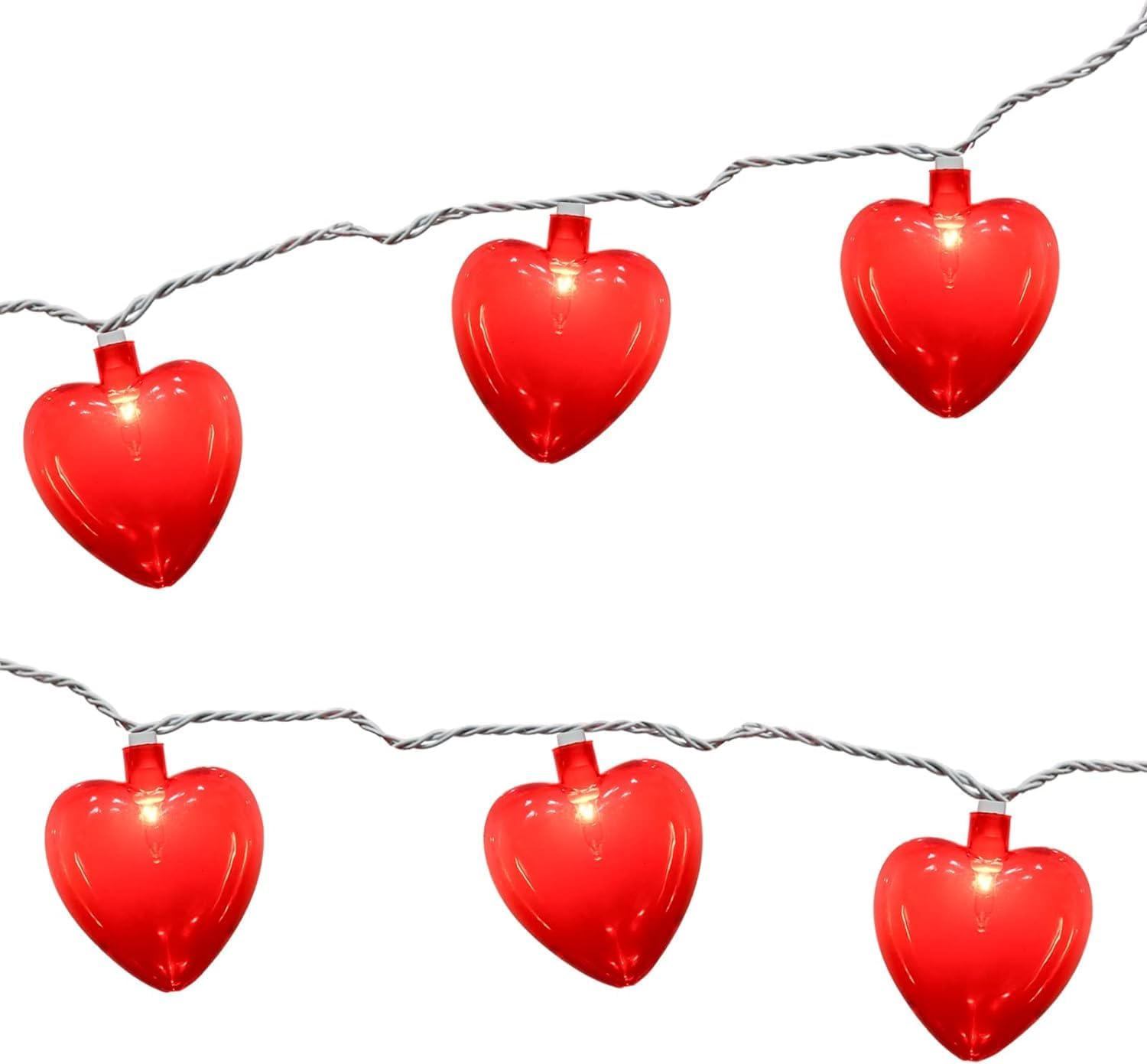 Amazon.com: Northlight 10-Count Red Heart Mini Valentine's Day Light ...