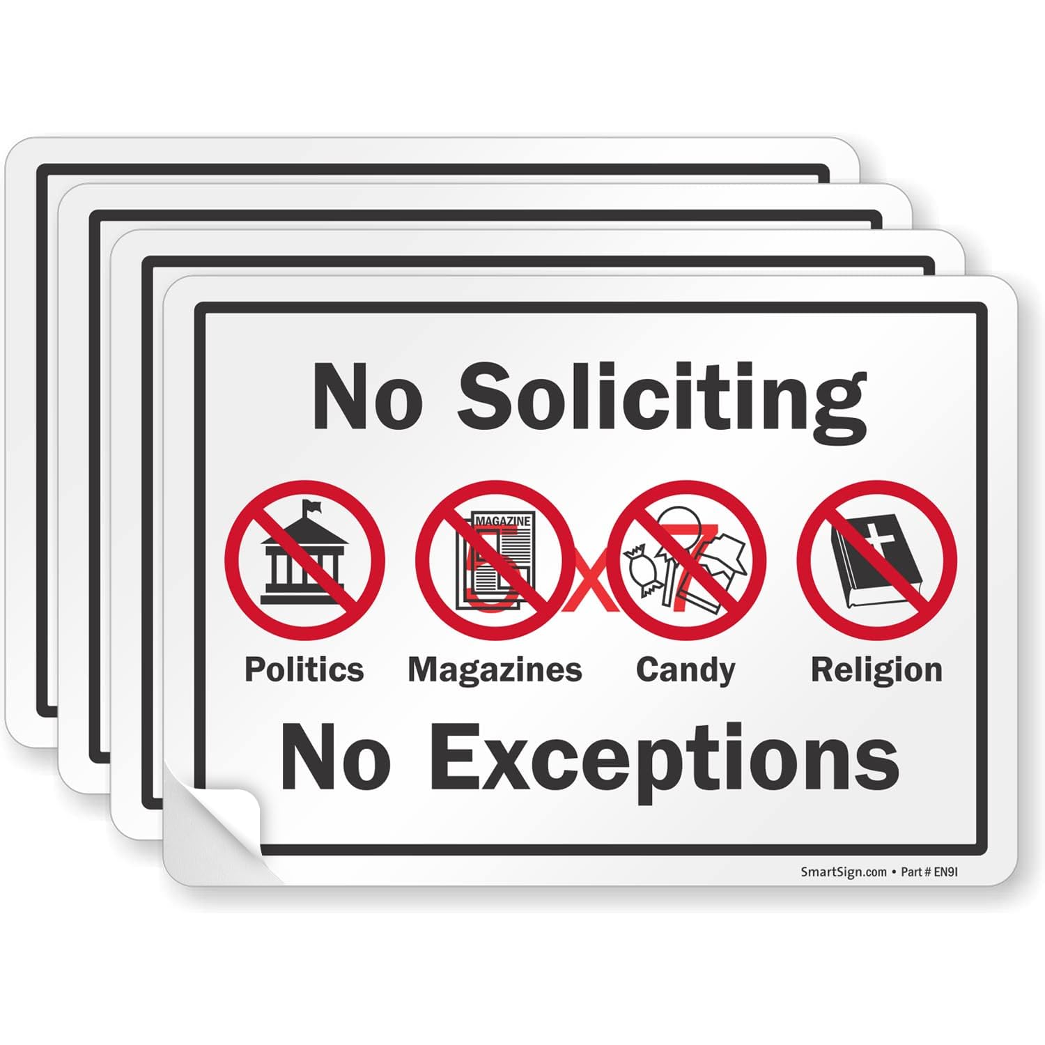 SmartSign “No Soliciting - No Politics, Magazines, Candy, Religion. No ...