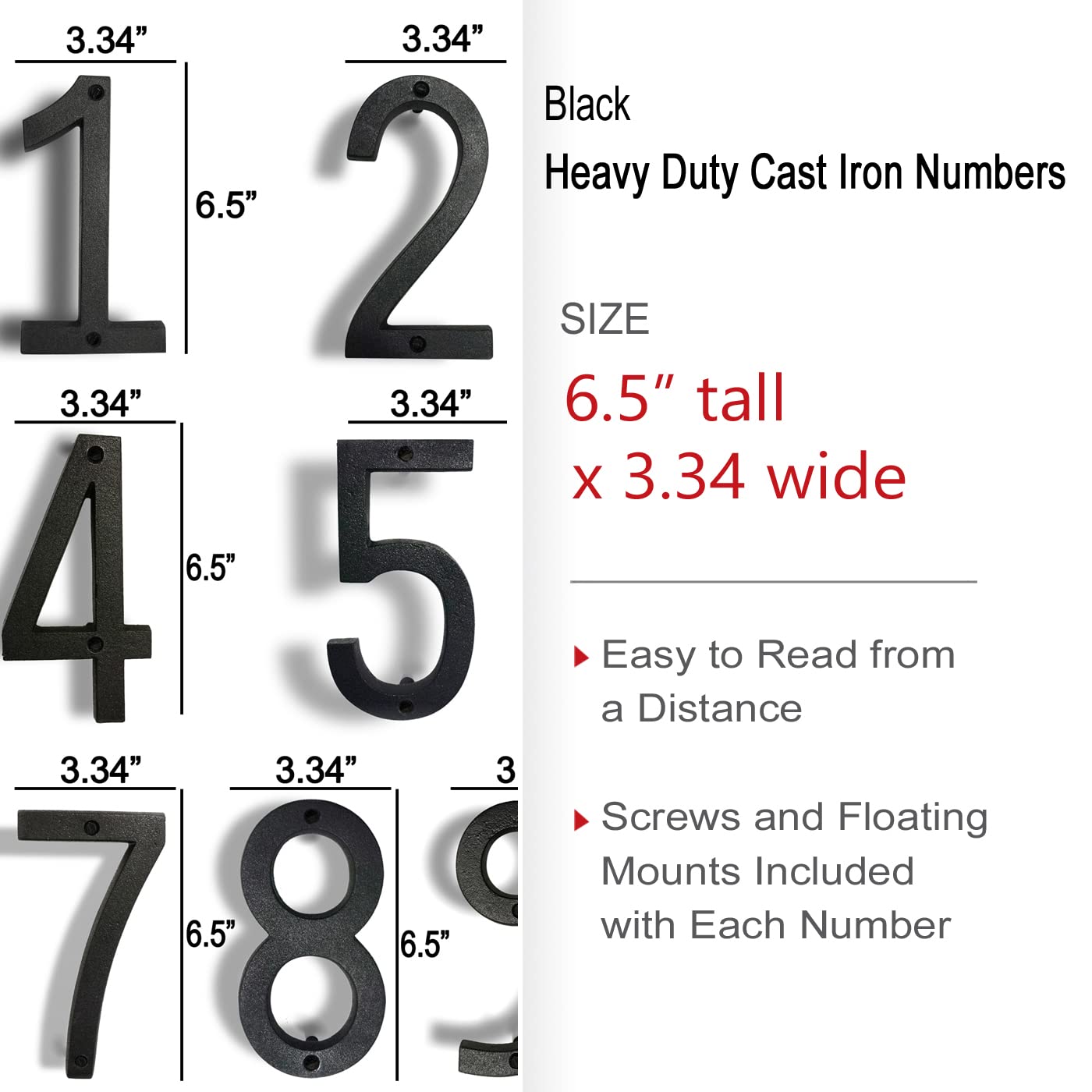 Snapklik.com : NACH Floating Mount Colonial Heavy Duty Cast Iron House ...
