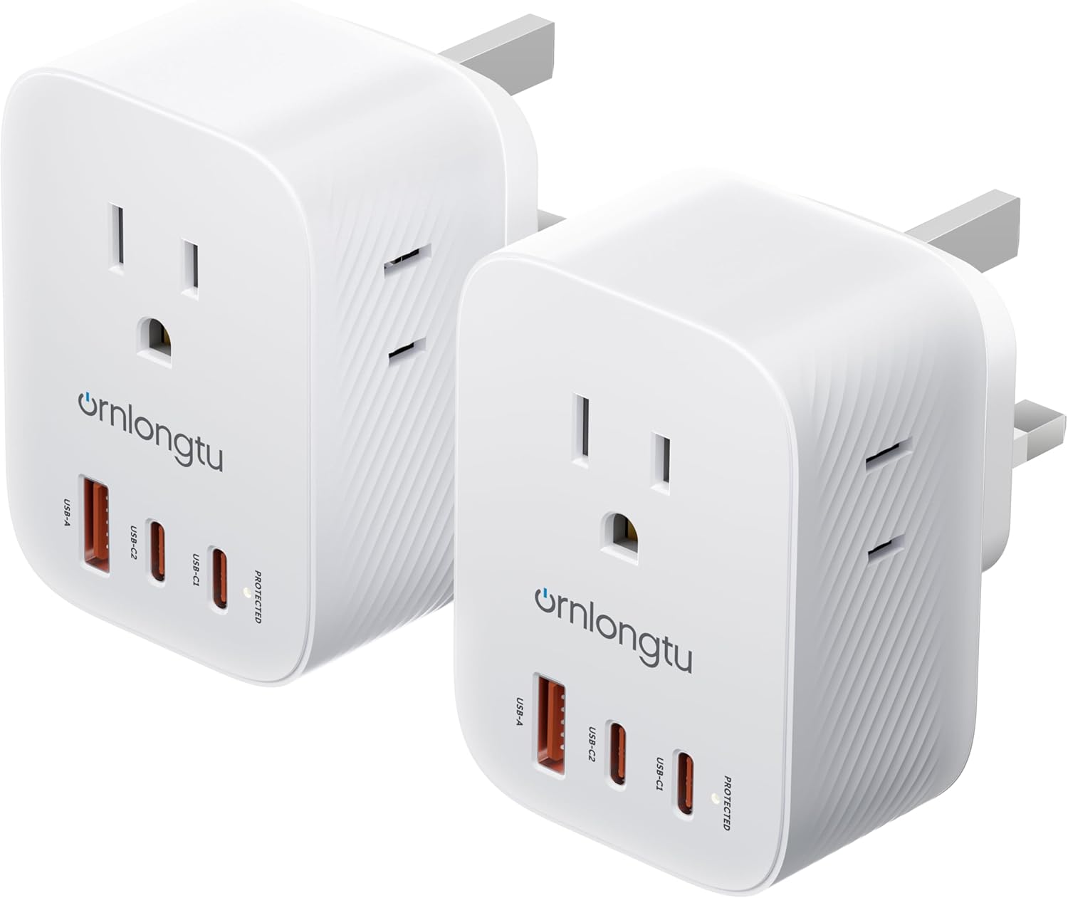 Amazon.com: US to UK Plug Adapter 2 Pack, Type G Adapter for Travel with 4 Outlets 3 USB Charger ...