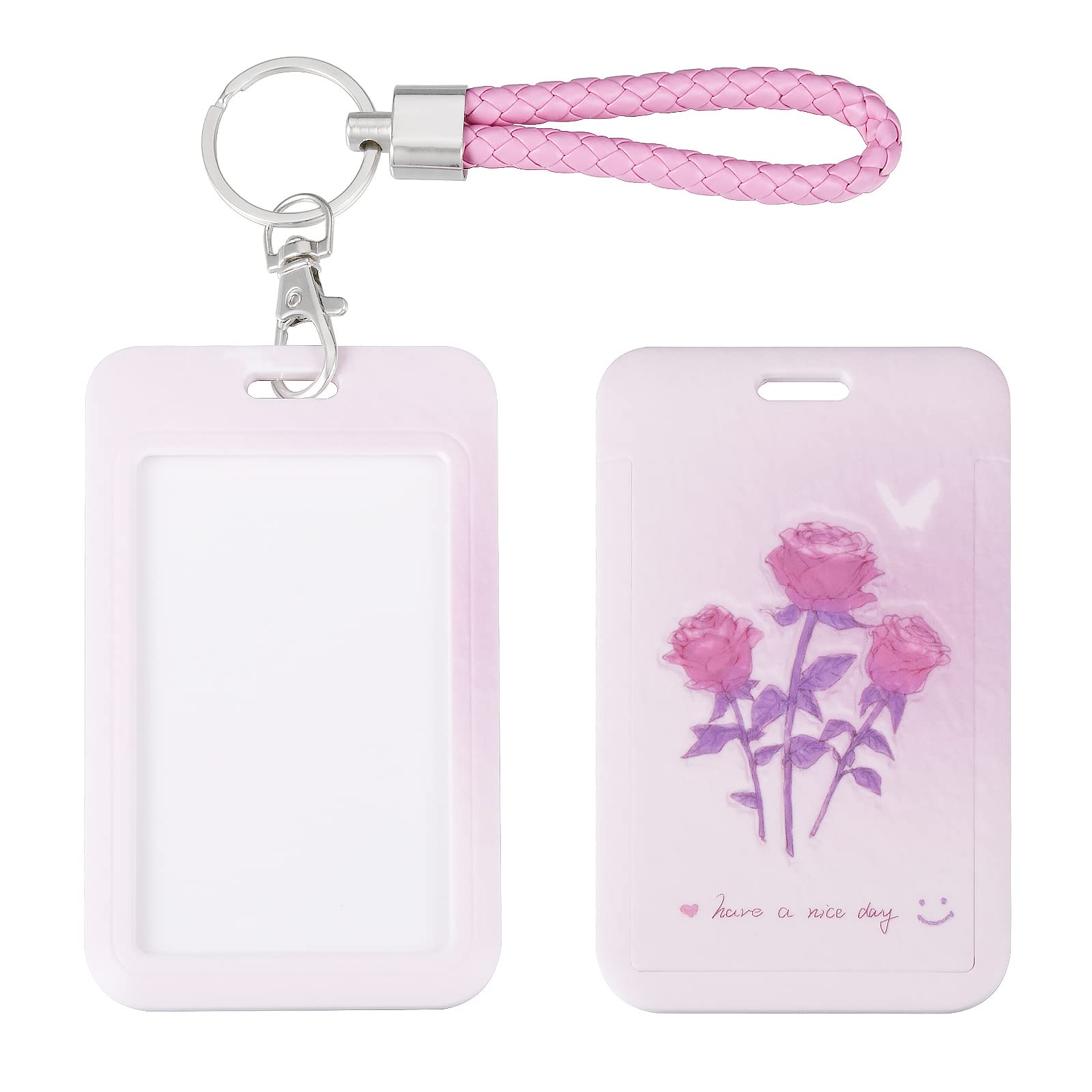 Amazon.com : SHININGEYES ID Card Badge Holder Key Chain with Metal ...