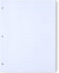 Amazon.com : Amazon Basics College Ruled Loose Leaf Paper, 11" x 8.5 ...