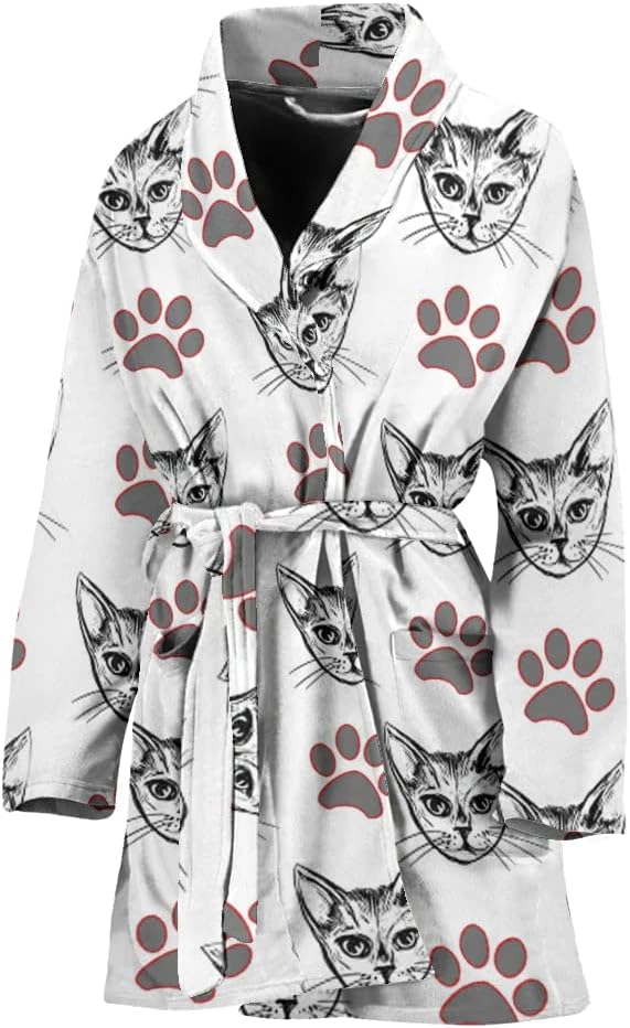 Amazon.com: Cat with Paws Patterns Print Women's Bath Robe Universal ...