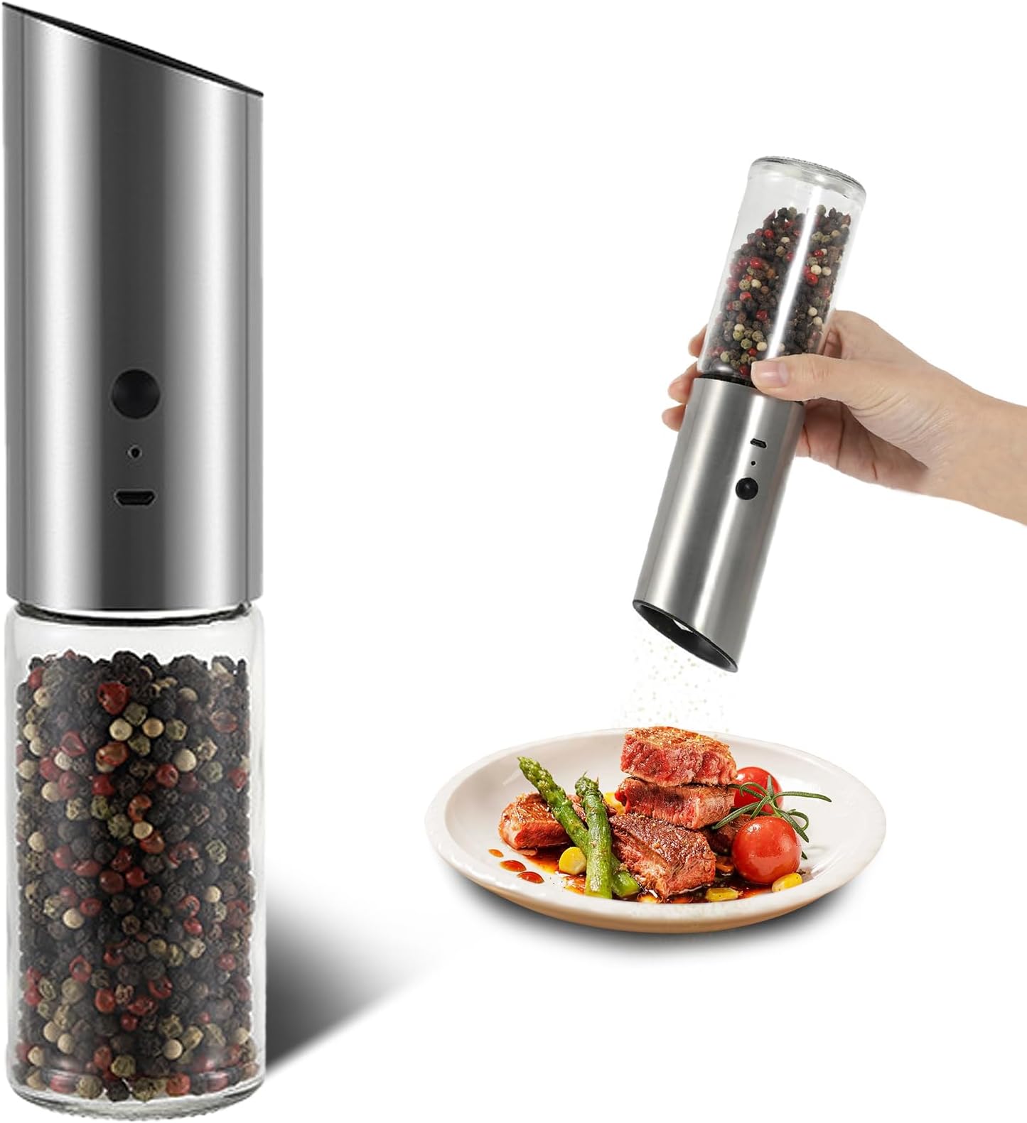 Amazon.com: Electric Salt and Pepper Grinder - Automatic Rechargeable ...