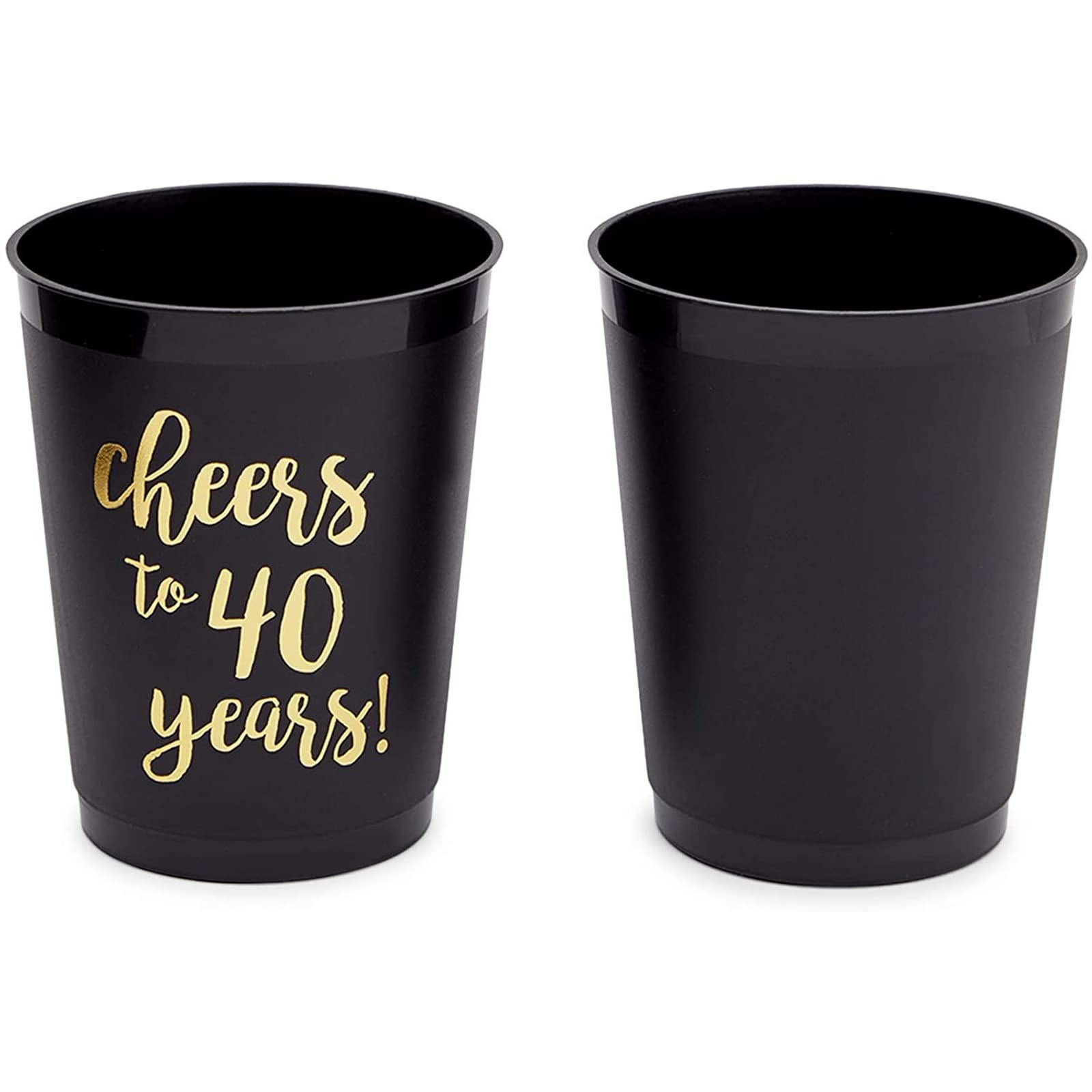 40th Birthday Styrofoam Cups, Cheers to 40 years, Name Tags, Happy ...