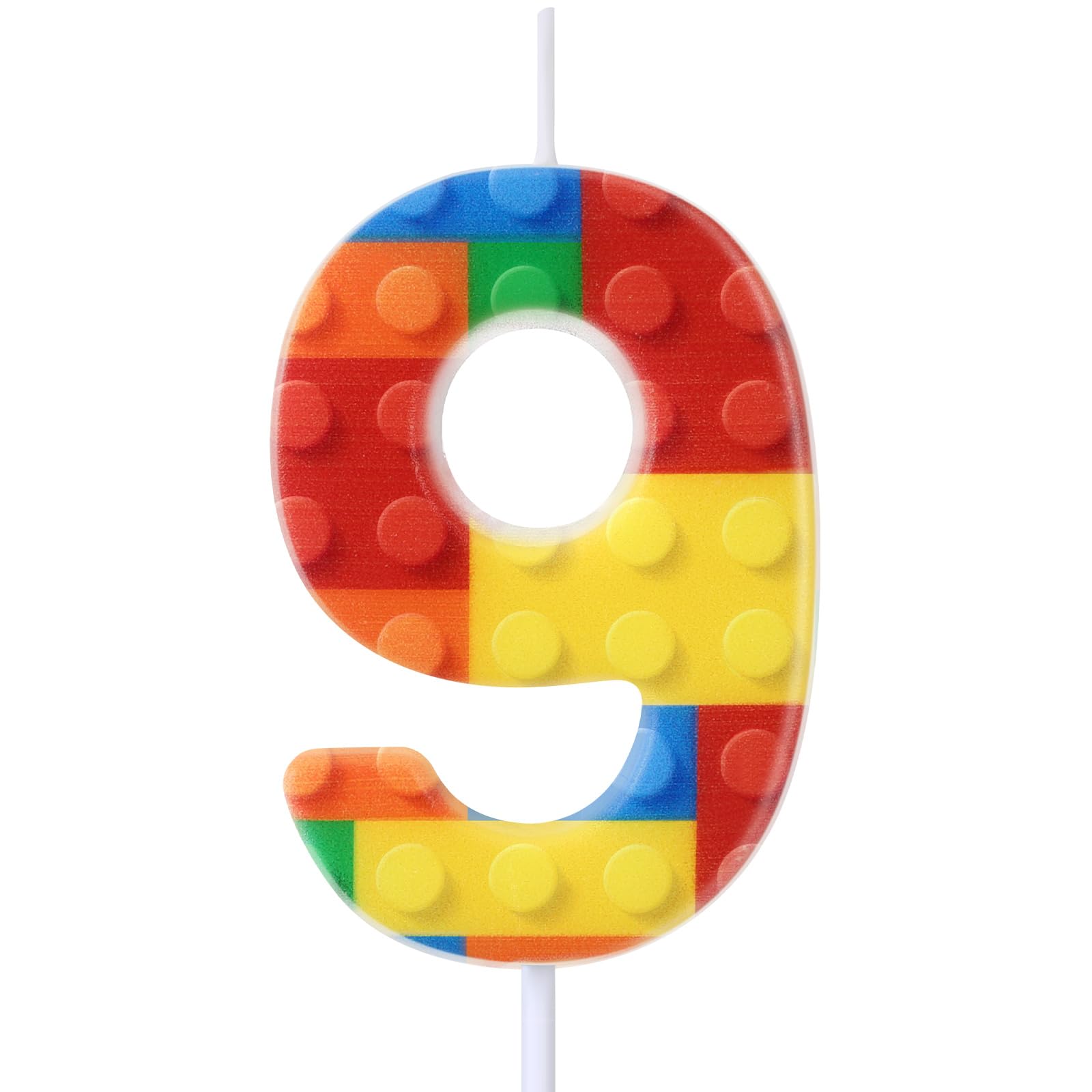 Amazon.com: Rossesay Building Block Number 0-9 Birthday Cake Candle ...