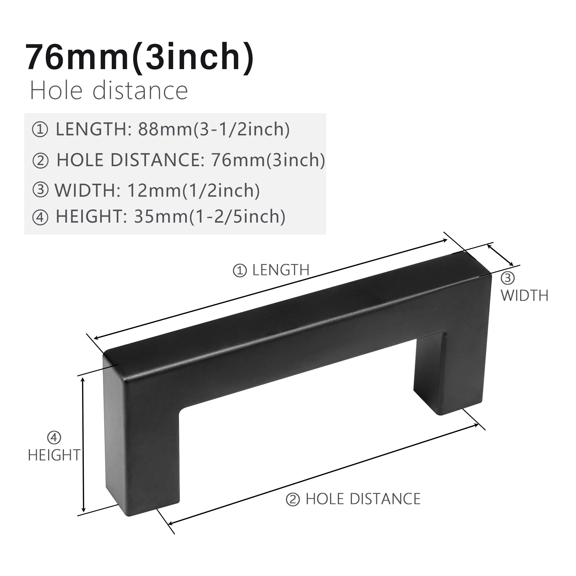 Snapklik.com : Redunest Cabinet Pulls Matte Black Cabinet Handles 5 ...