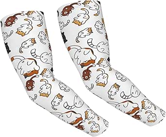 Amazon.com: ASYG Cute Cat Arm Sleeves Sun Sports Sleeves Arm Sleeves ...