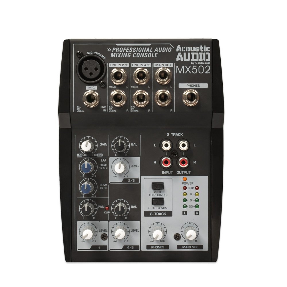 Buy Acoustic Audio MX502 Mixer 5 Channel Premium Pro Audio Mixing ...